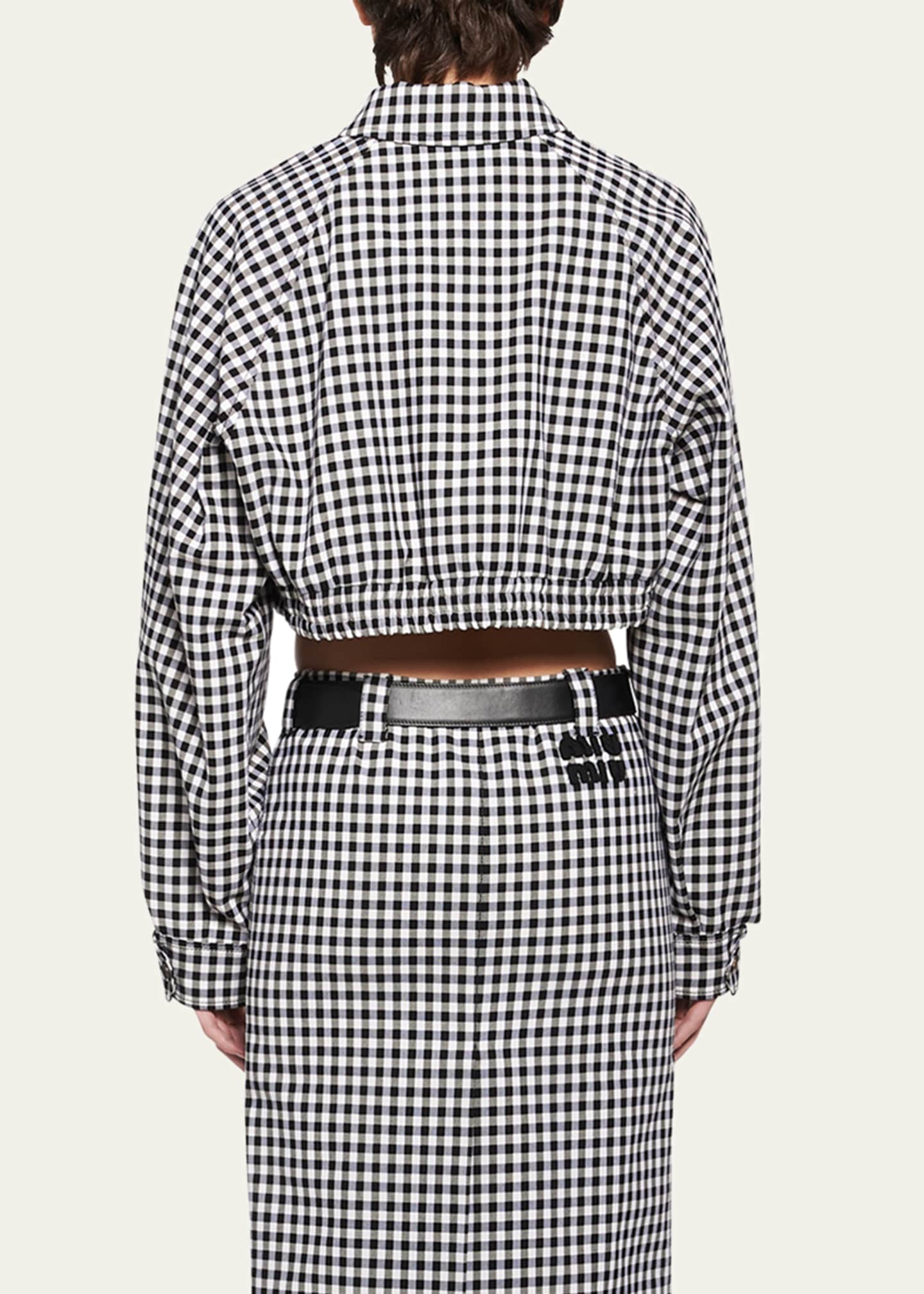 Miu Miu Gingham Check Jacket - Bergdorf Goodman