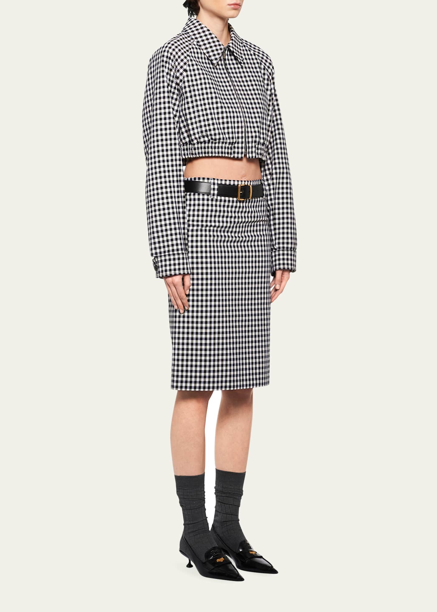 Miu Miu Gingham Check Jacket - Bergdorf Goodman