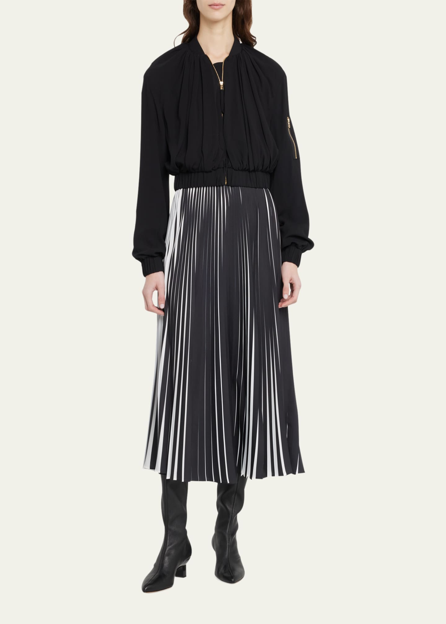 AZ Factory Draped Crepe Bomber Jacket - Bergdorf Goodman