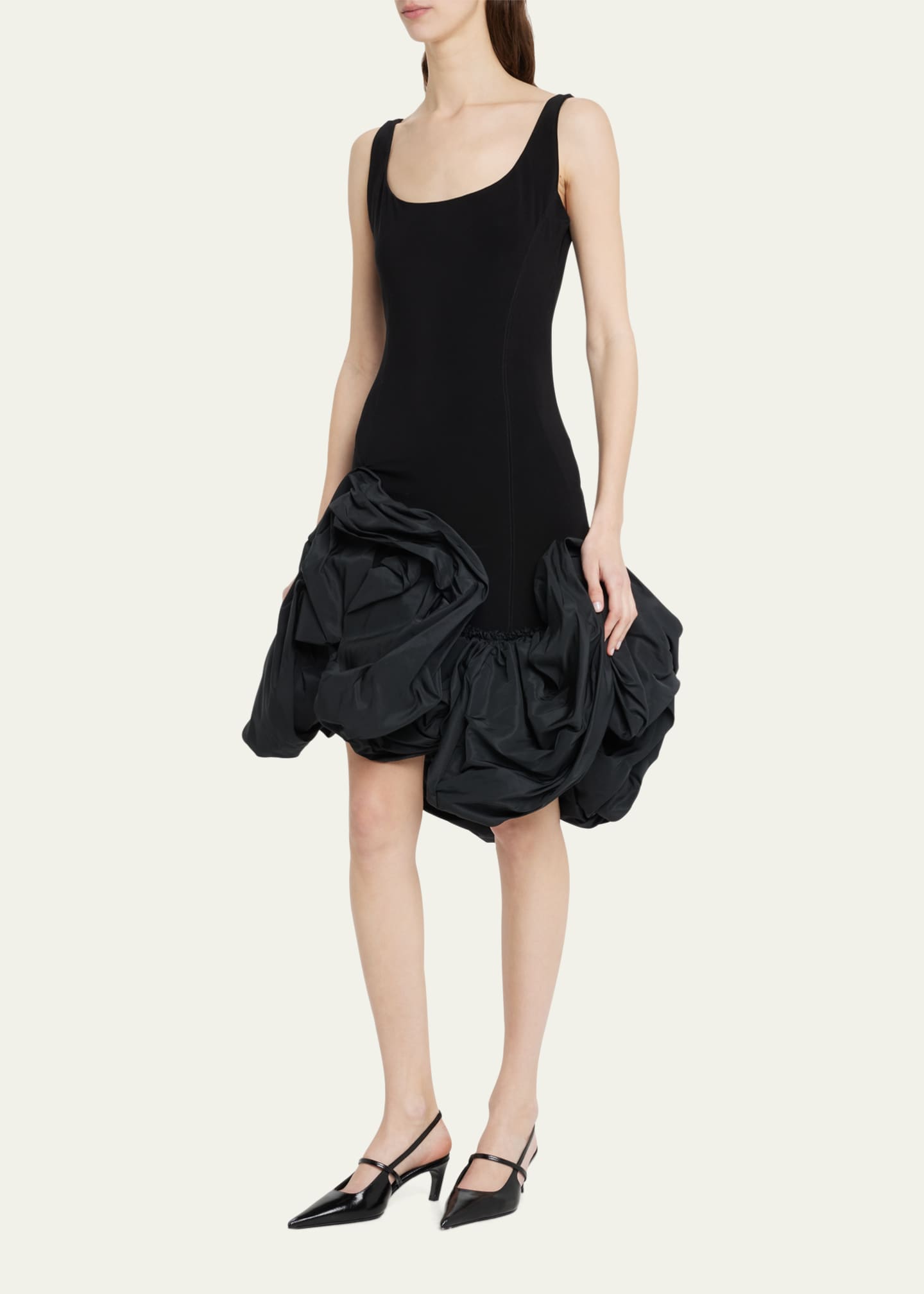 AZ Factory Faille Bubble Ruffle Hem Tank Midi Dress - Bergdorf Goodman