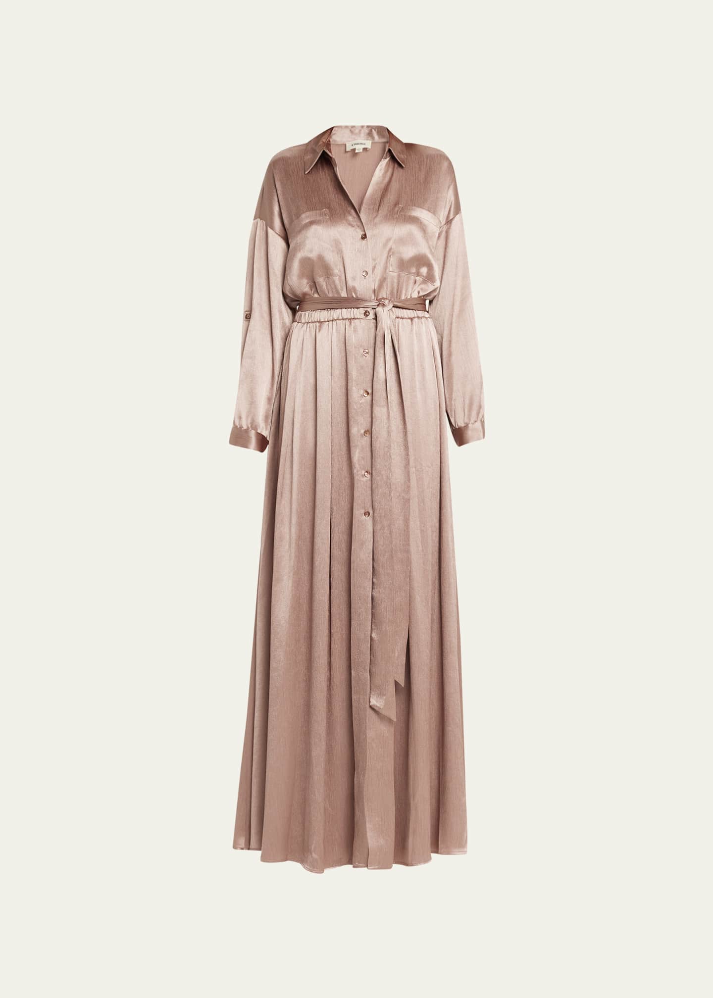 L'Agence Cammi Satin Shirtdress - Bergdorf Goodman