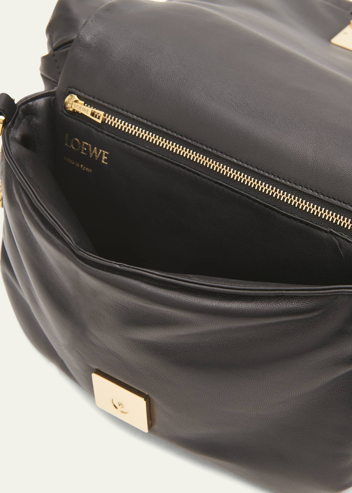 Loewe Goya Puffer Pleated Chain Shoulder Bag - Bergdorf Goodman