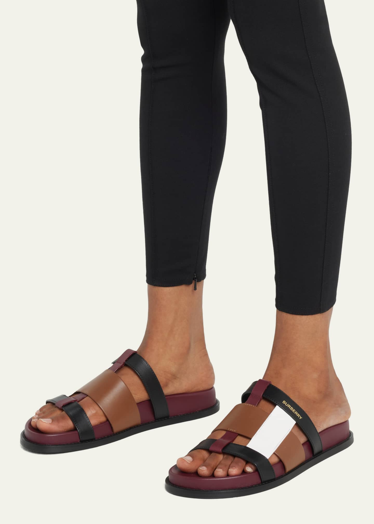 Burberry Thelma Colorblock Comfort Slide Sandals - Bergdorf Goodman