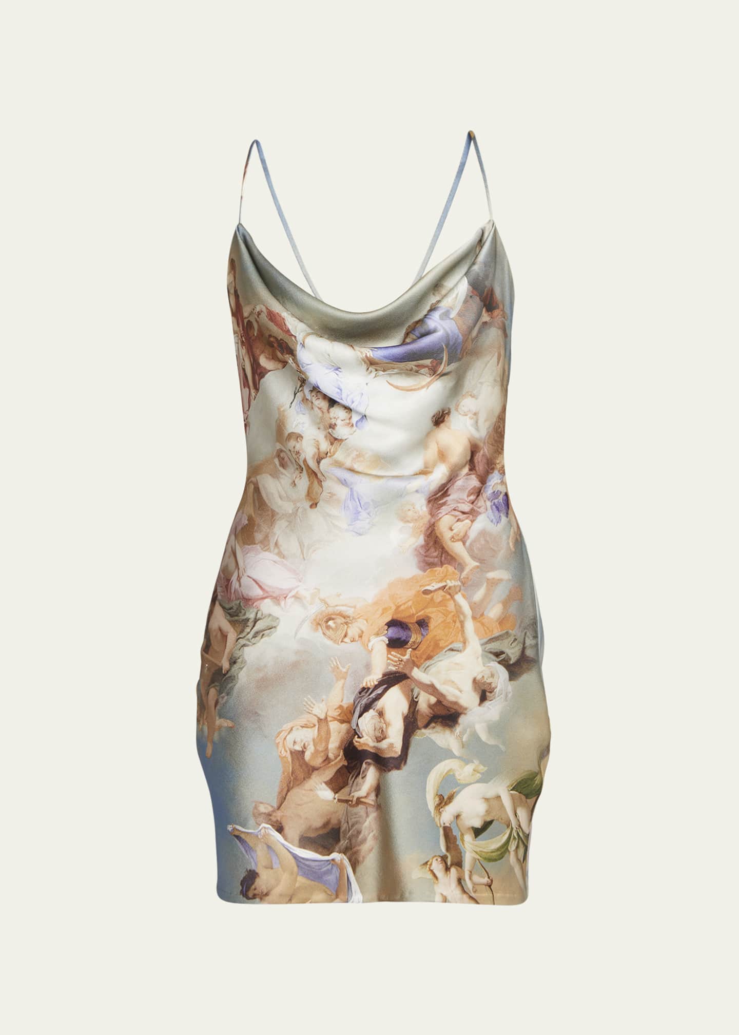 Balmain Sky Printed Cowl-Neck Mini Dress - Bergdorf Goodman