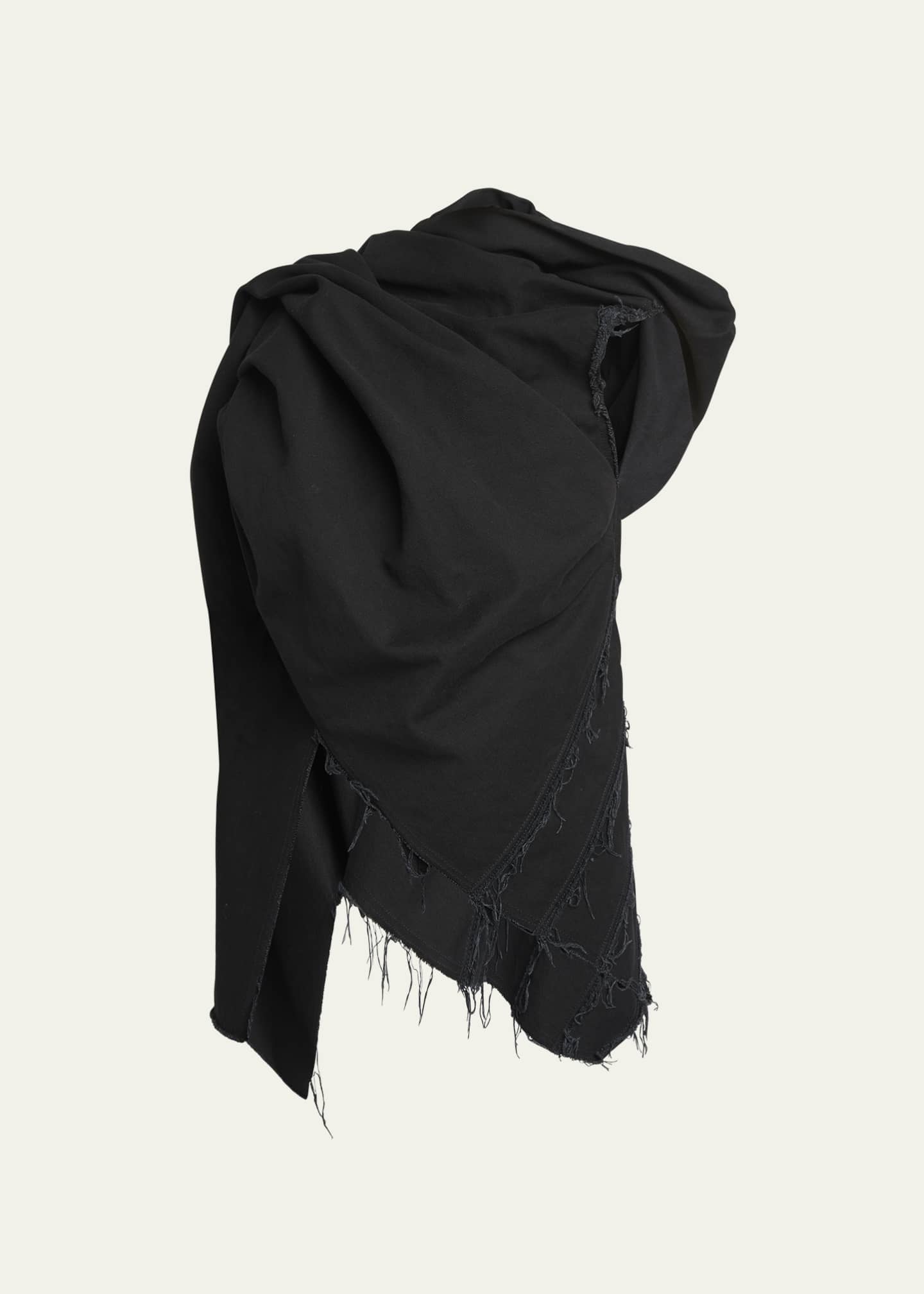 Dries Van Noten Colis Asymmetric Wrapped Denim Shirt - Bergdorf Goodman