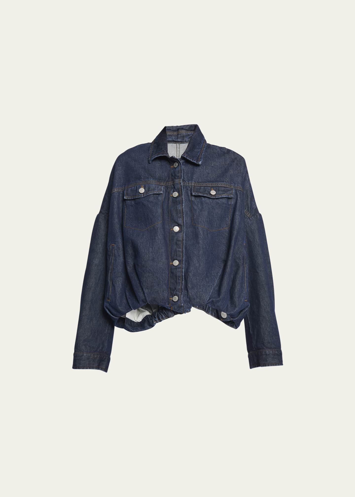 Dries Van Noten Vesto Gathered Denim Short Jacket - Bergdorf Goodman