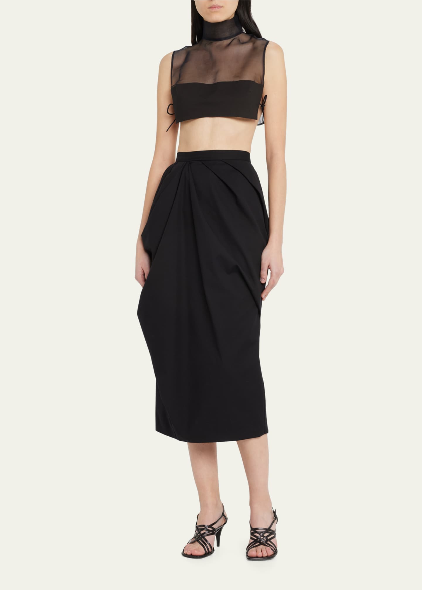 Dries Van Noten Carma Sleeveless Organza Crop Top - Bergdorf Goodman