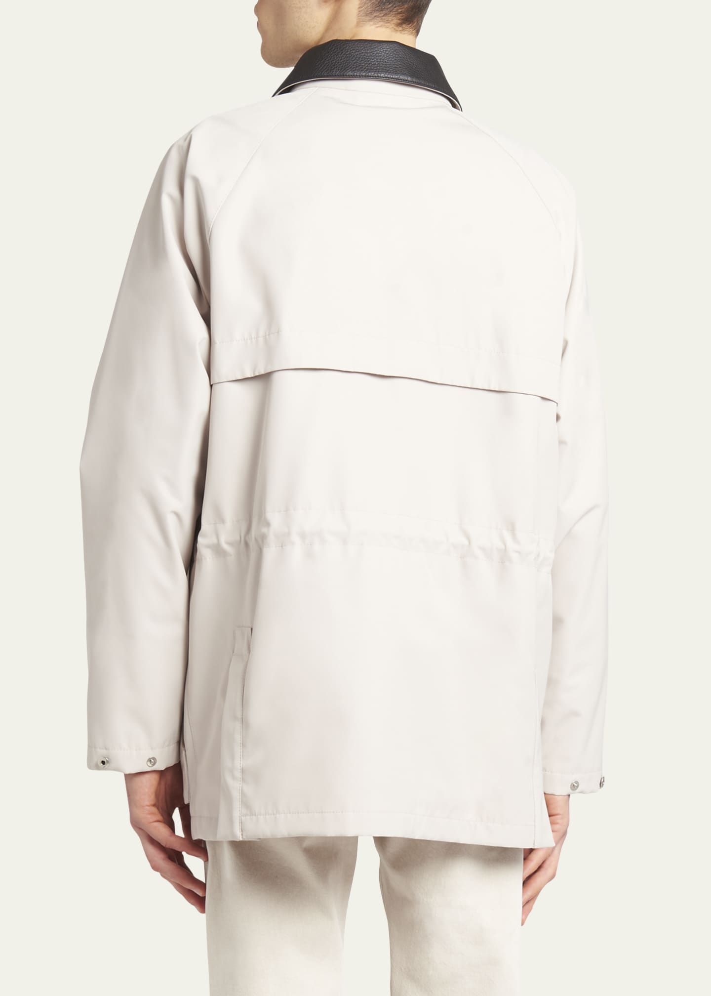 Loro Piana Men's Horsey Leather Collar Storm Jacket - Bergdorf Goodman