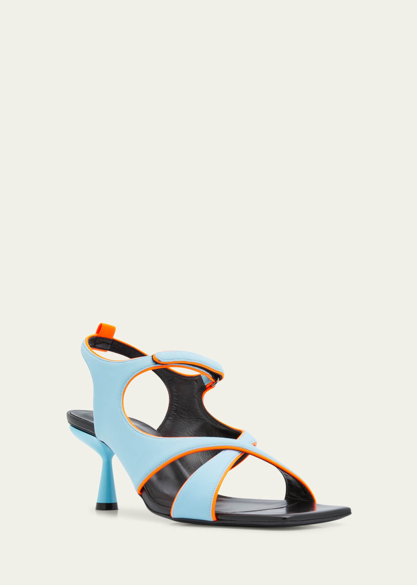 Pierre Hardy Scuba Neoprene Cut-Out Curved-Heel Sandals - Bergdorf Goodman