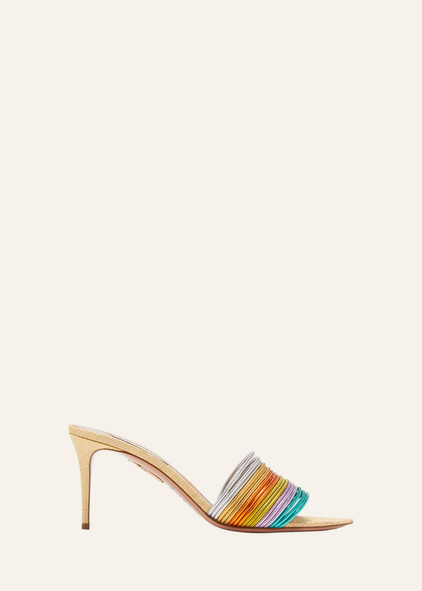 Aquazzura Rendezvous Rainbow Metallic Stiletto Sandals - Bergdorf Goodman