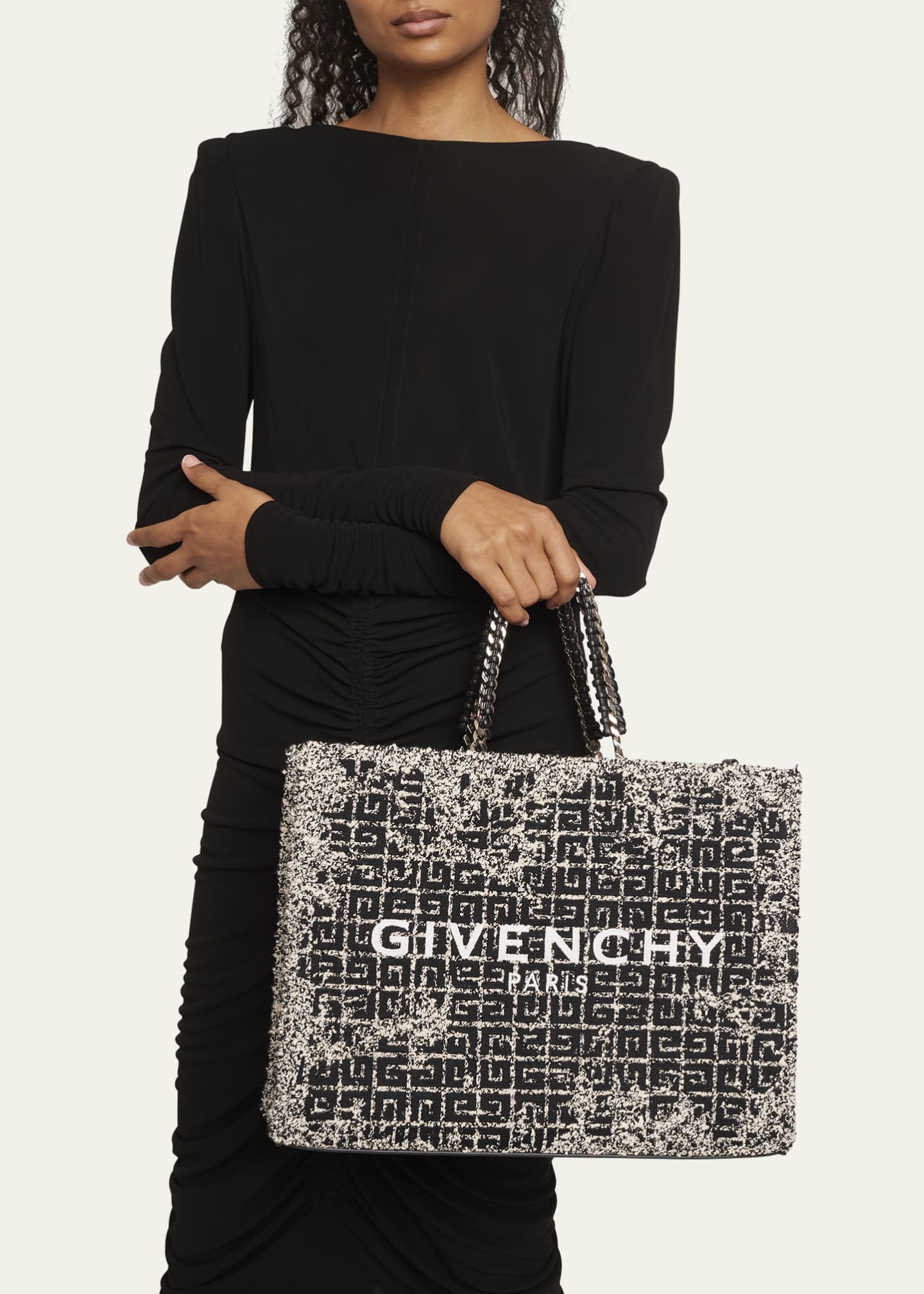 Givenchy Medium G-Tote Bag in 4G Tweed Cotton - Bergdorf Goodman
