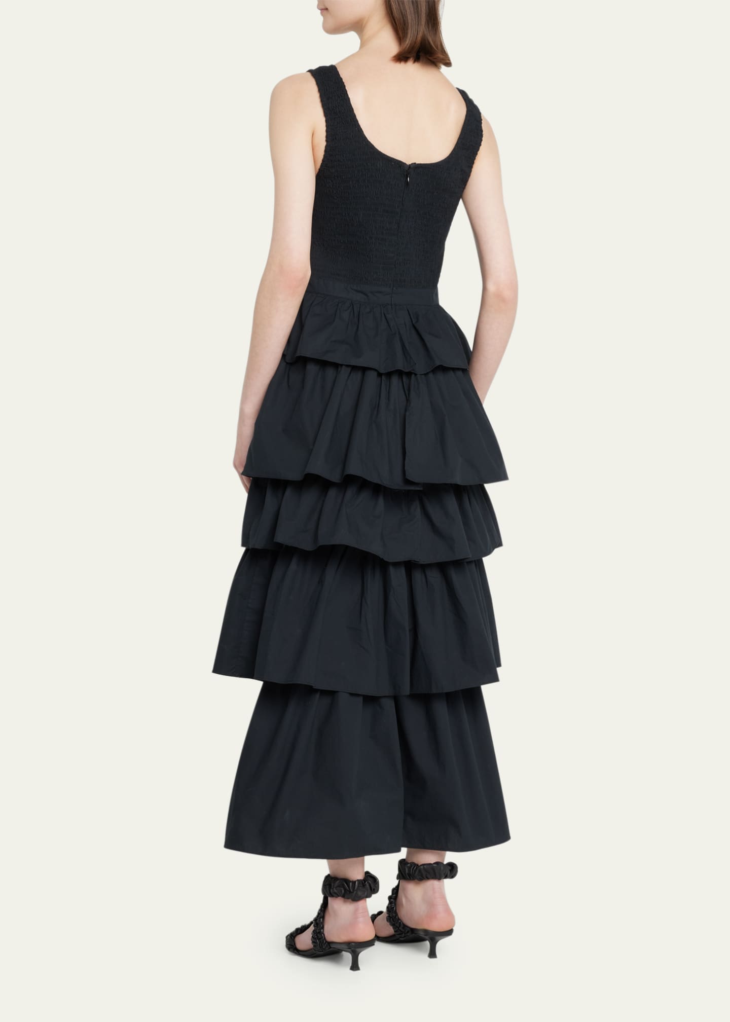Rhode Nia Sleeveless Tiered-Ruffle Cotton Maxi Dress - Bergdorf Goodman