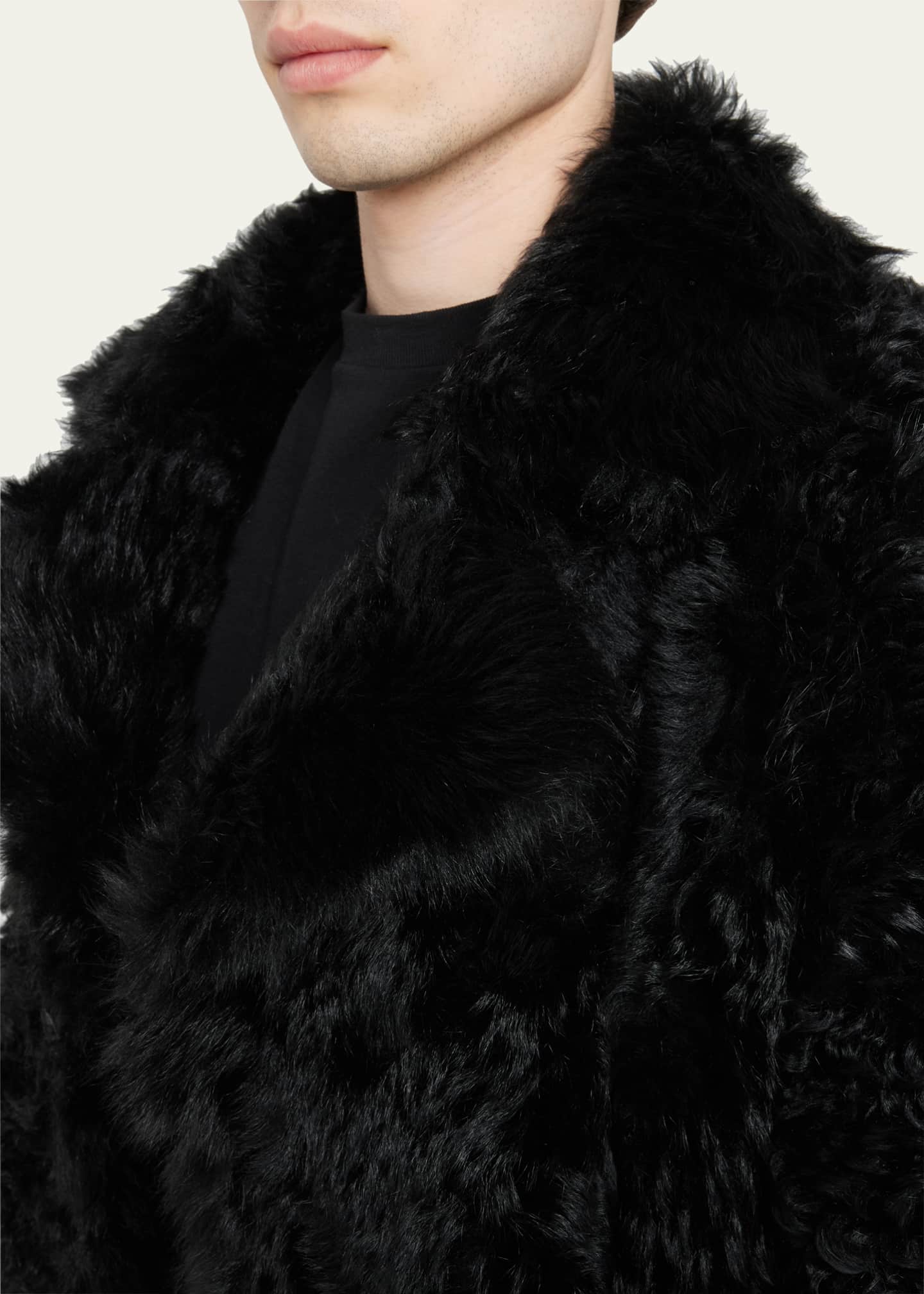 Nili Lotan Men's Otis Curly Lamb Peacoat - Bergdorf Goodman