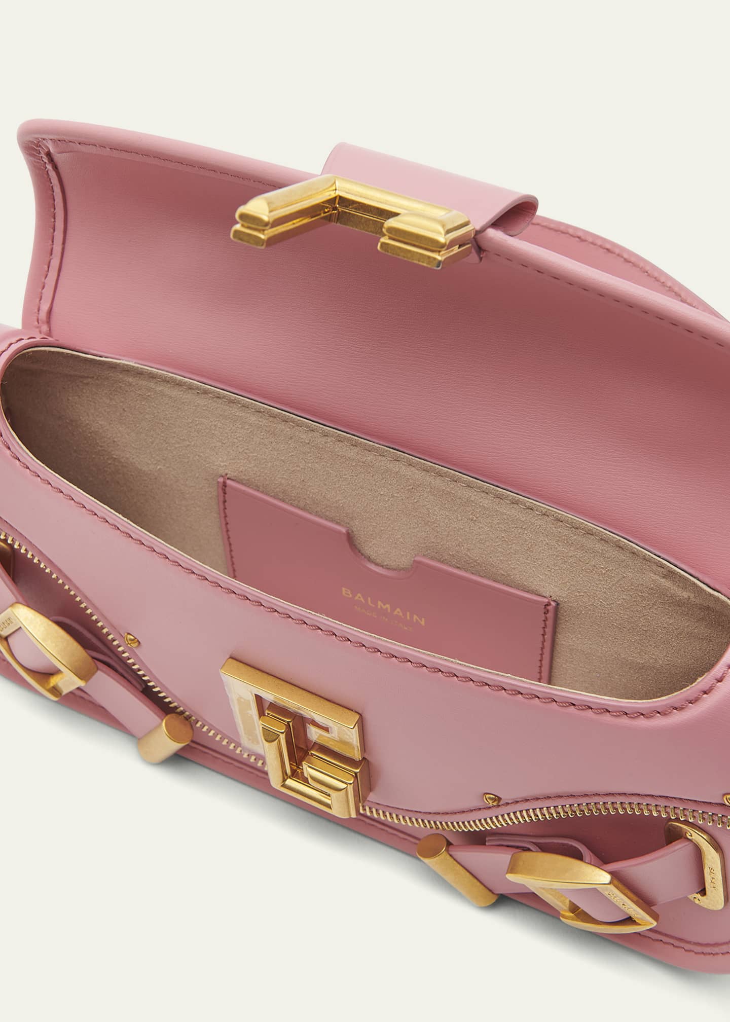 Balmain Blaze Box Leather Pouch Crossbody Bag - Bergdorf Goodman