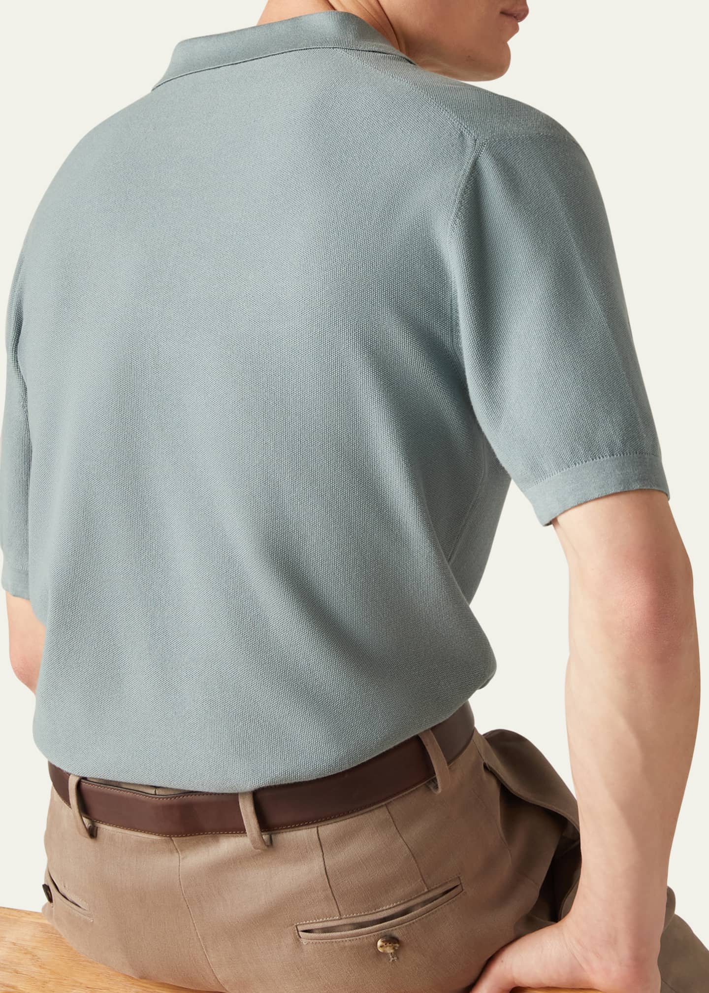 Loro Piana Men's Buttonless Polo Shirt - Bergdorf Goodman