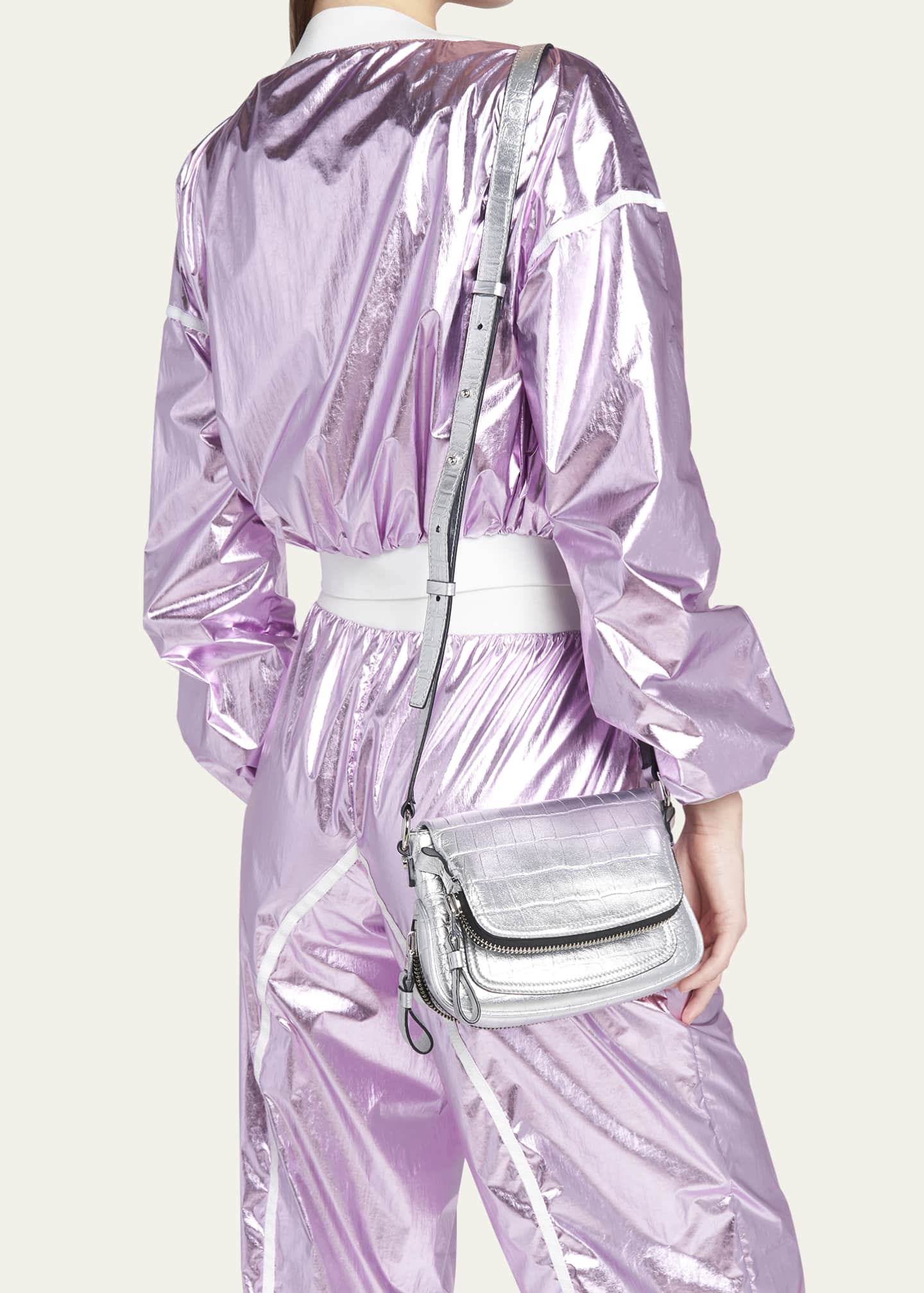 TOM FORD Jennifer Mini Crossbody in Metallic Stamped Croc Leather ...