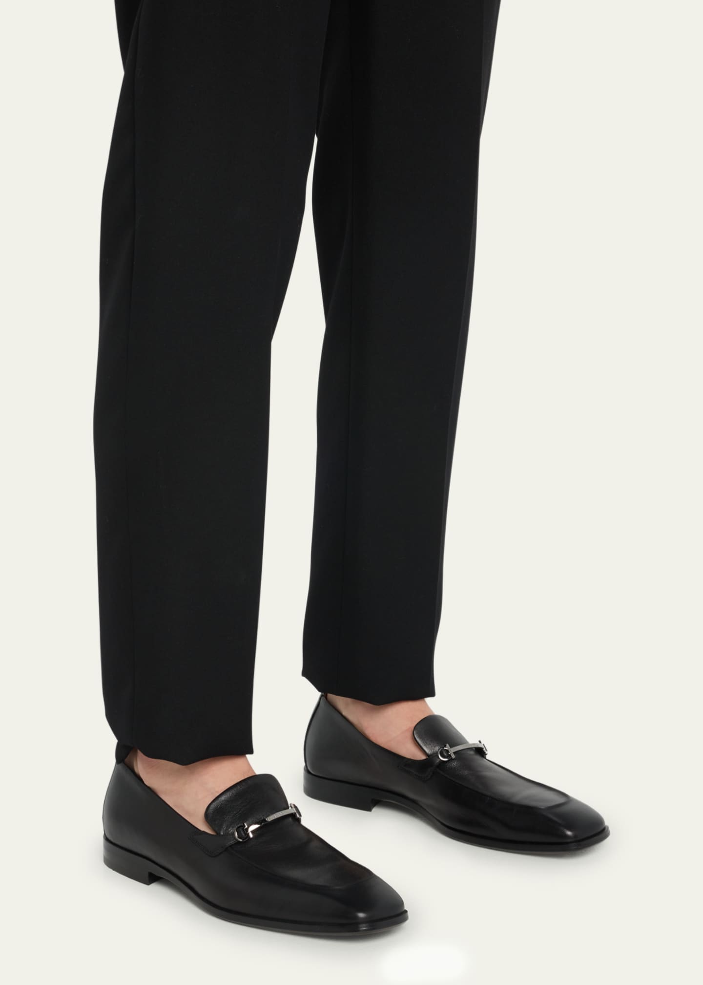 Ferragamo Men's Fedro Gancini Leather Loafers - Bergdorf Goodman