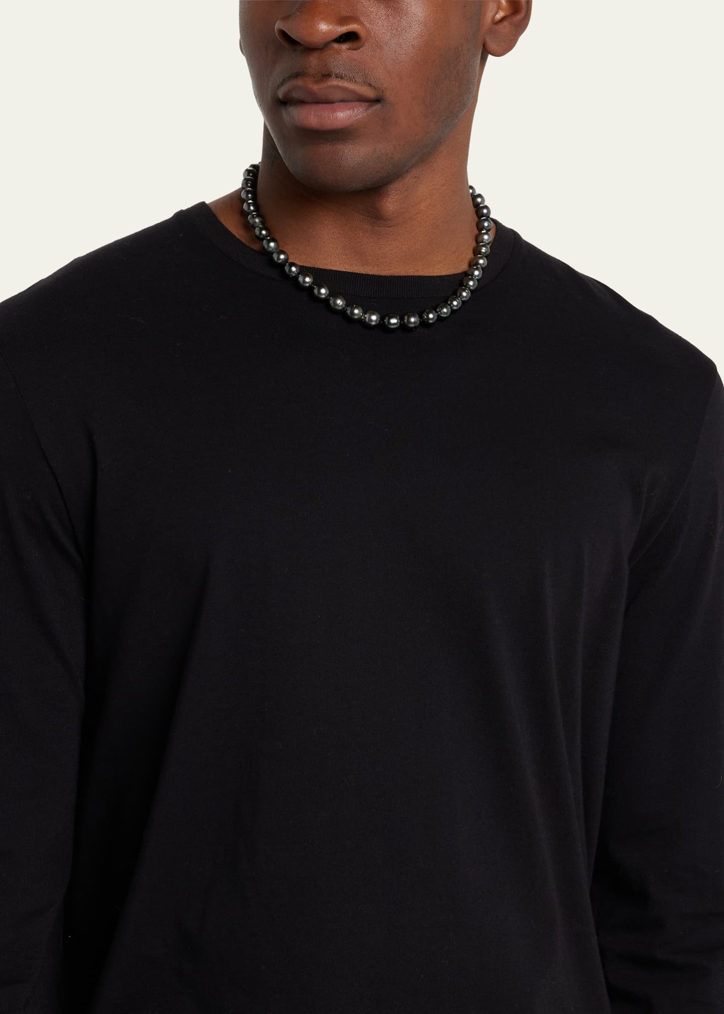 Lois Sasson Design Men's Baroque Black Tahitian Pearl Necklace ...