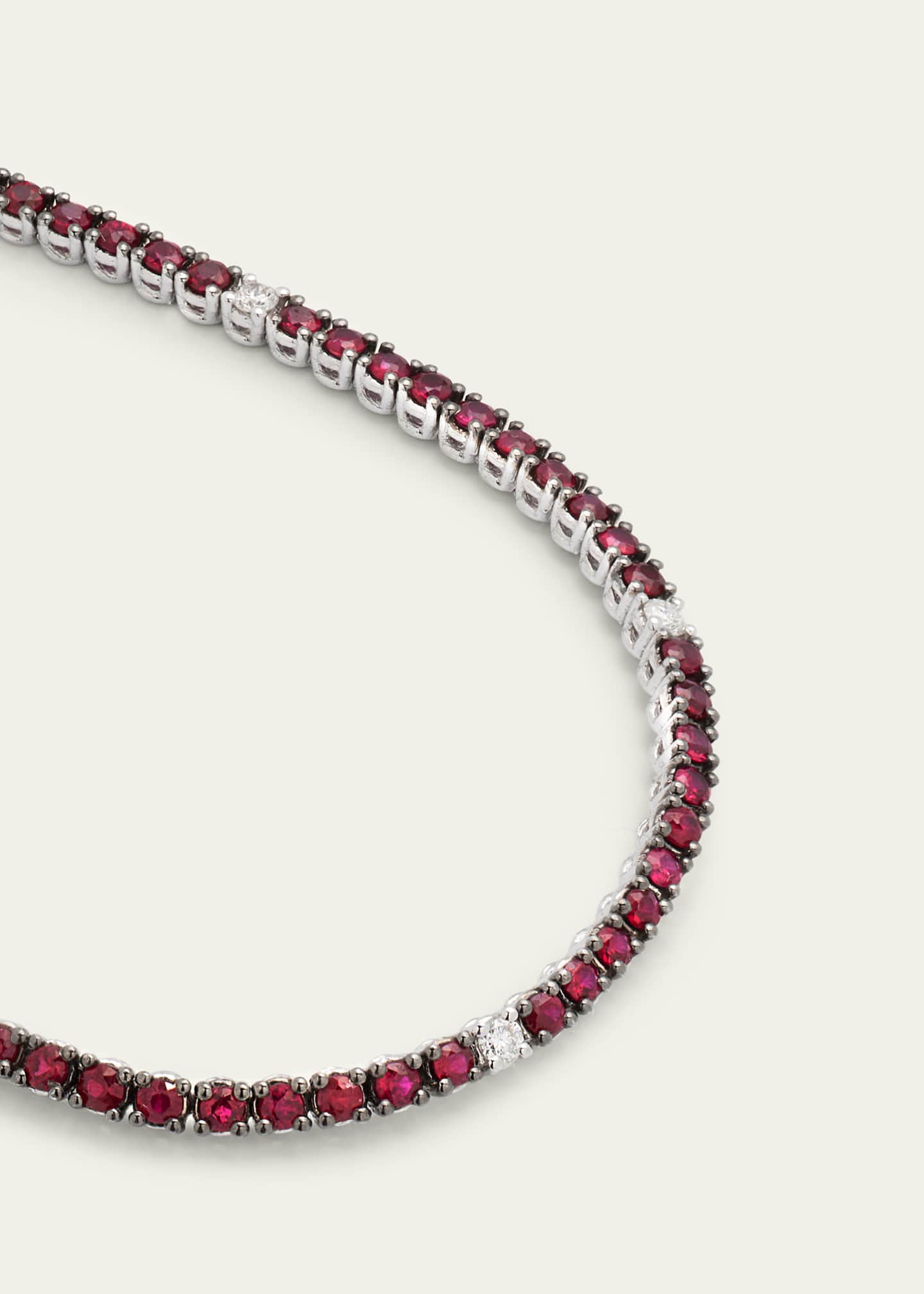 Lois Sasson Design Men's 18K White Gold Ruby and Diamond Tennis ...