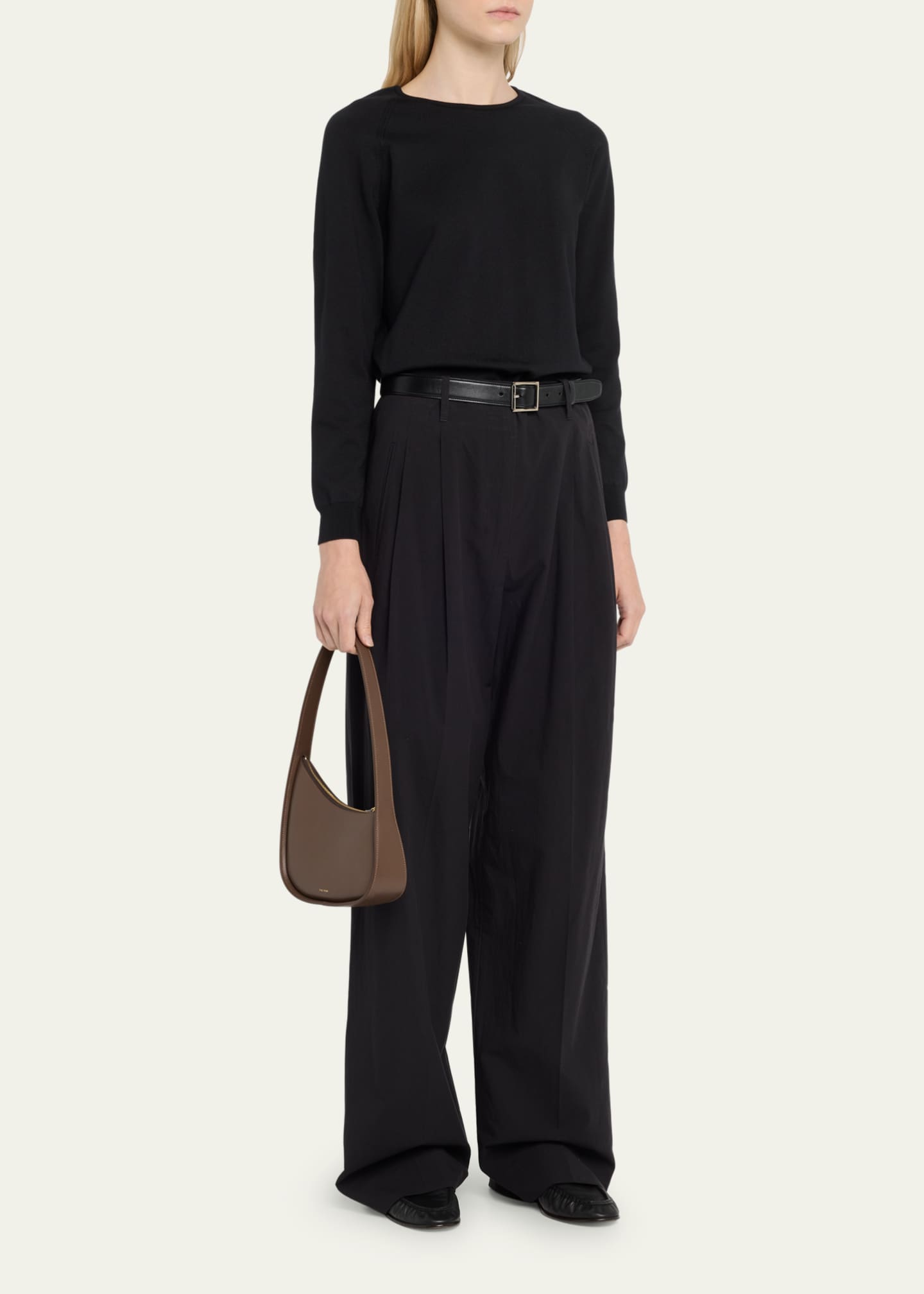 THE ROW Half Moon Shoulder Bag in Leather - Bergdorf Goodman