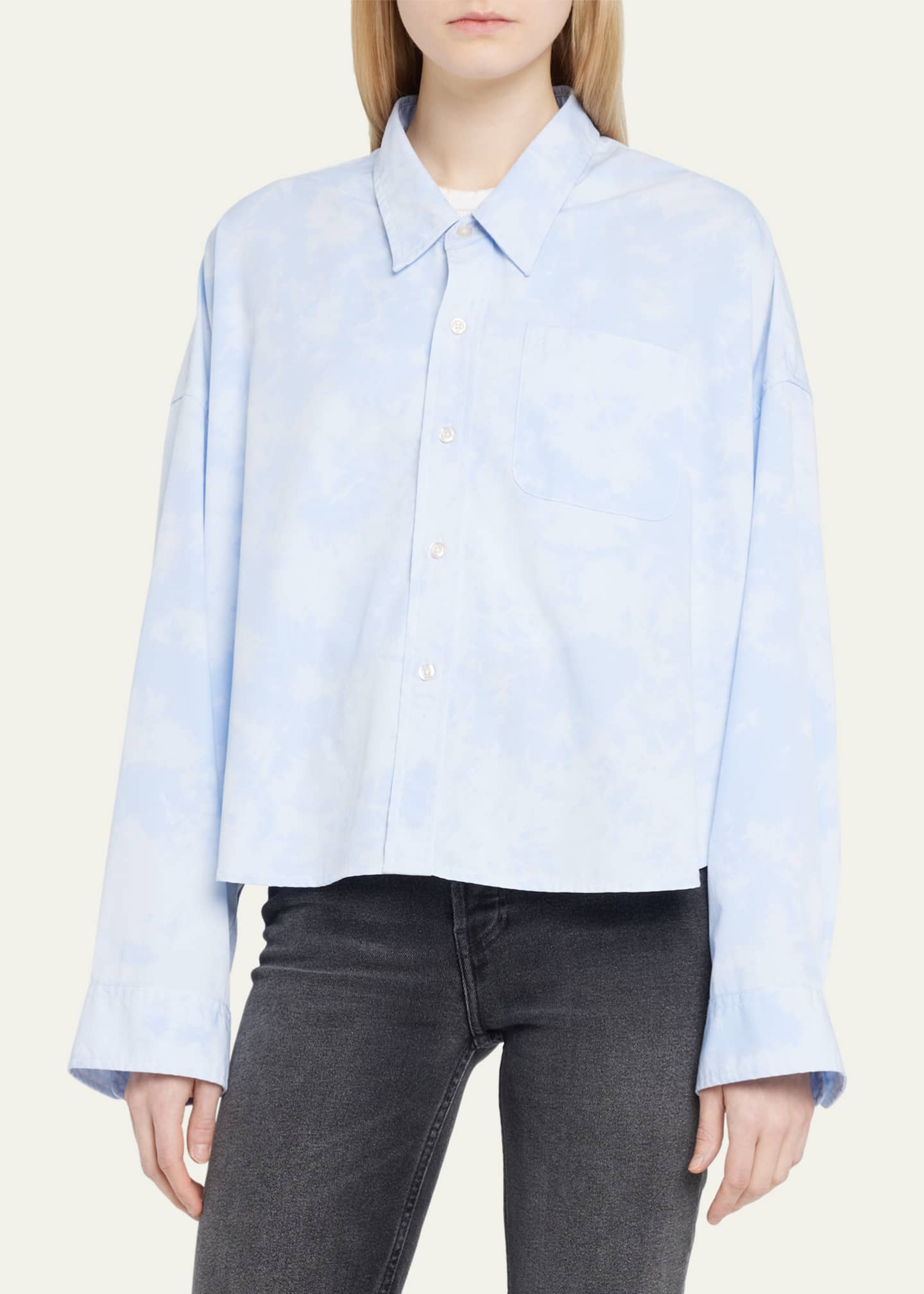 R13 Cropped Drop-Neck Shirt - Bergdorf Goodman