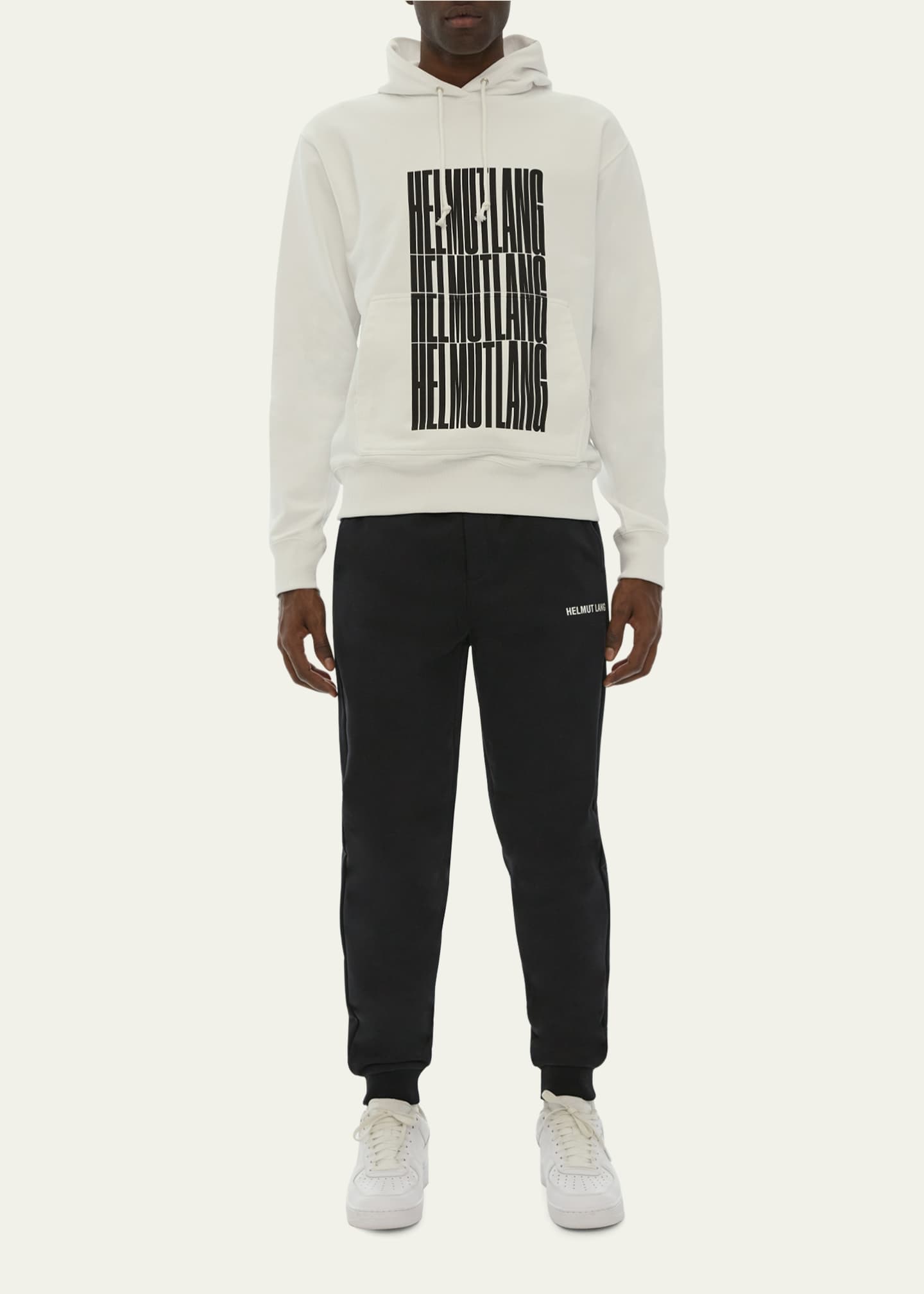 Helmut Lang Men's Bold Logo-Print Cotton Hoodie - Bergdorf Goodman