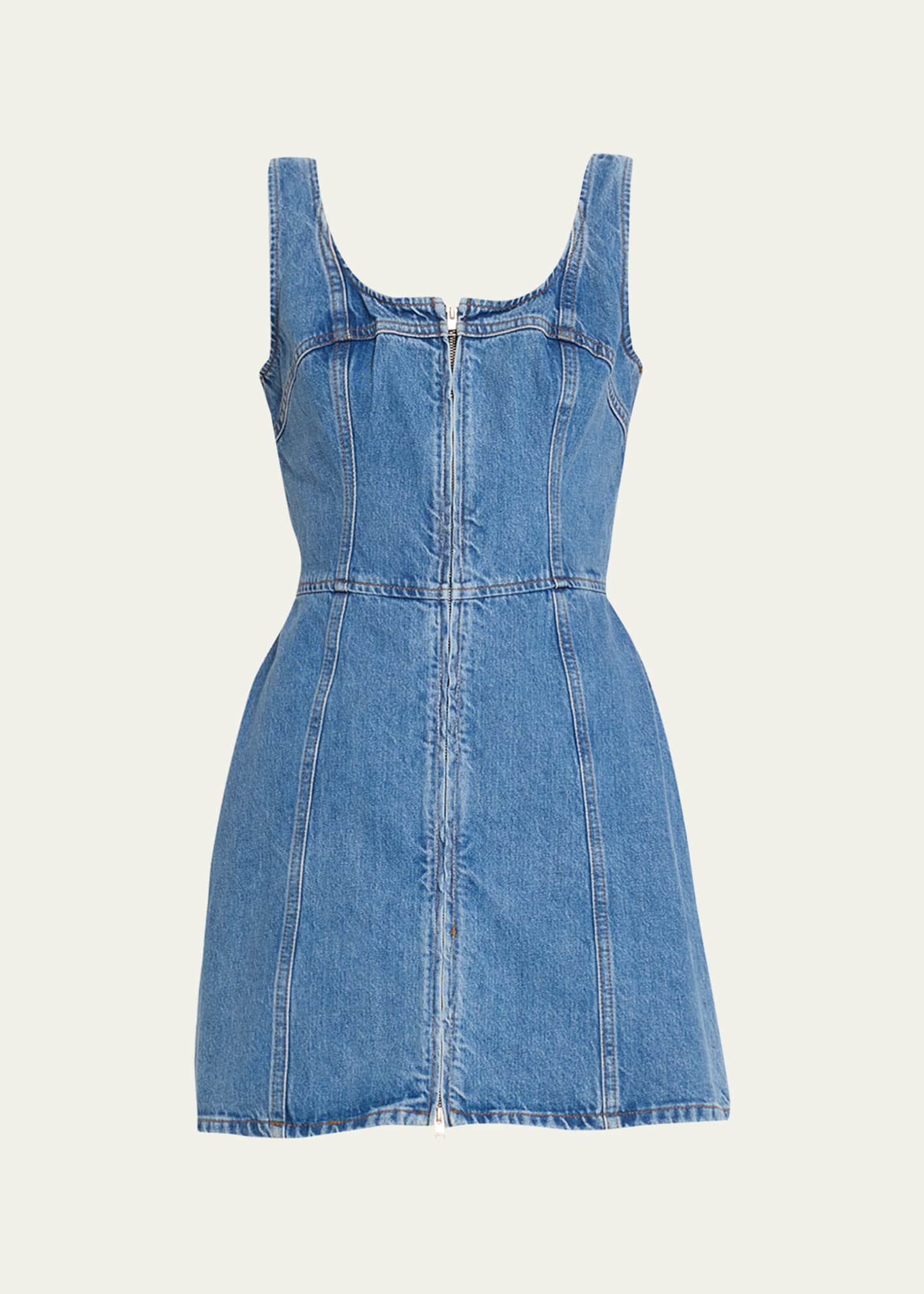FRAME Denim Zip-Front Mini Dress - Bergdorf Goodman