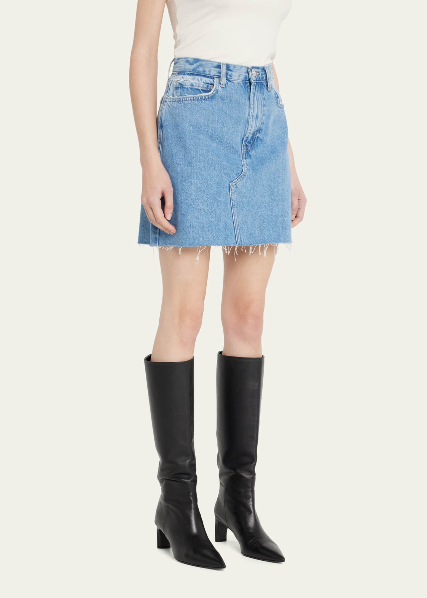 Frame Le High N Tight Denim Mini Skirt Bergdorf Goodman
