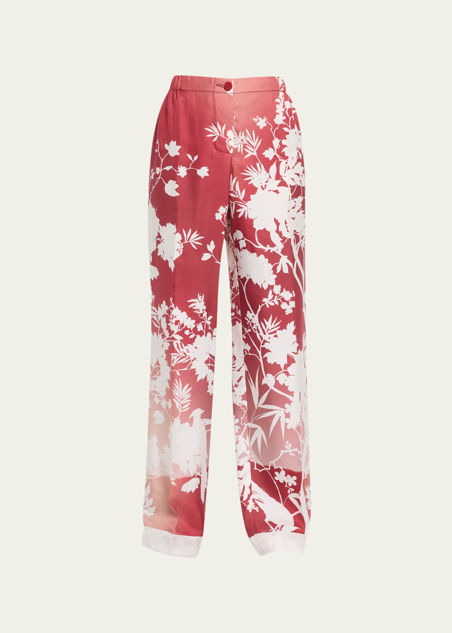 F.R.S For Restless Sleepers Rose Bunch-Print Silk Crop Pants - Bergdorf ...