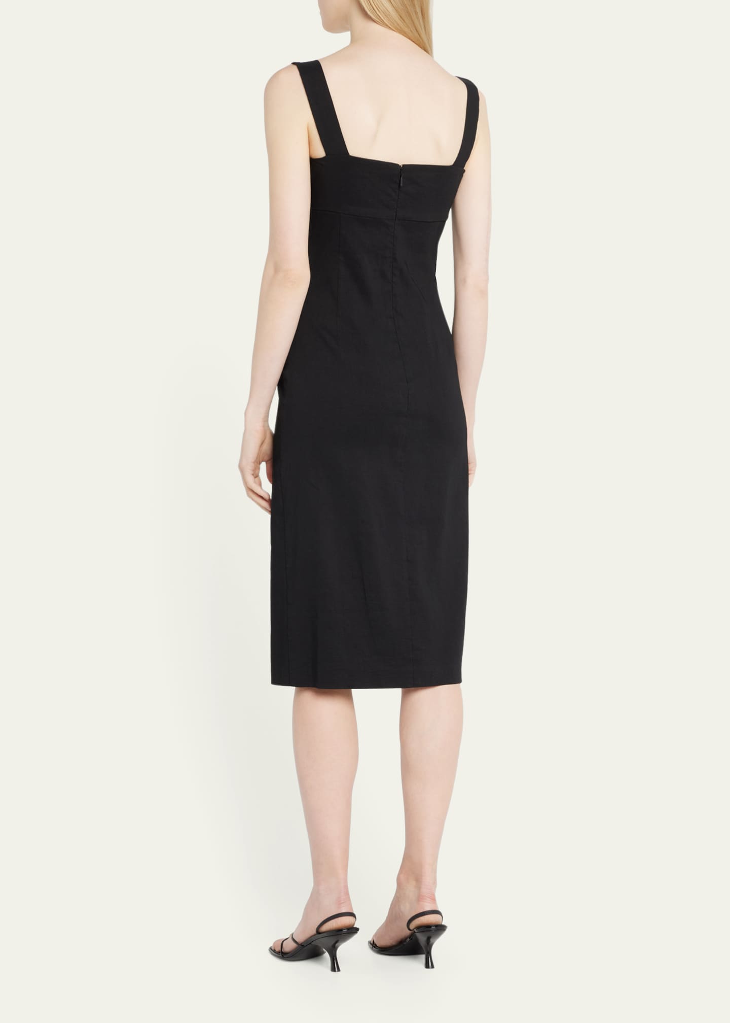 PINKO Stretch Linen Calf-Length Slit Dress - Bergdorf Goodman