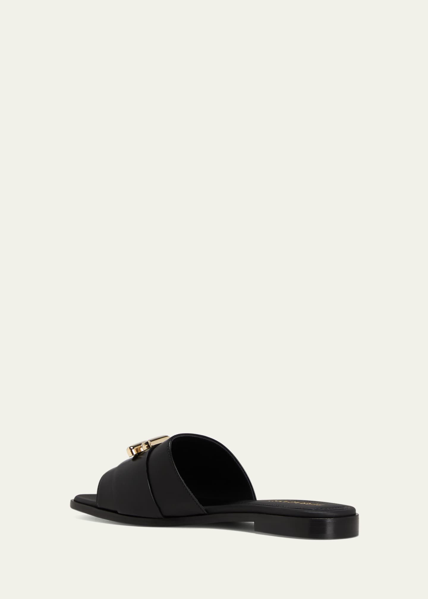 Ferragamo Priscilla Leather Chain Flat Sandals - Bergdorf Goodman