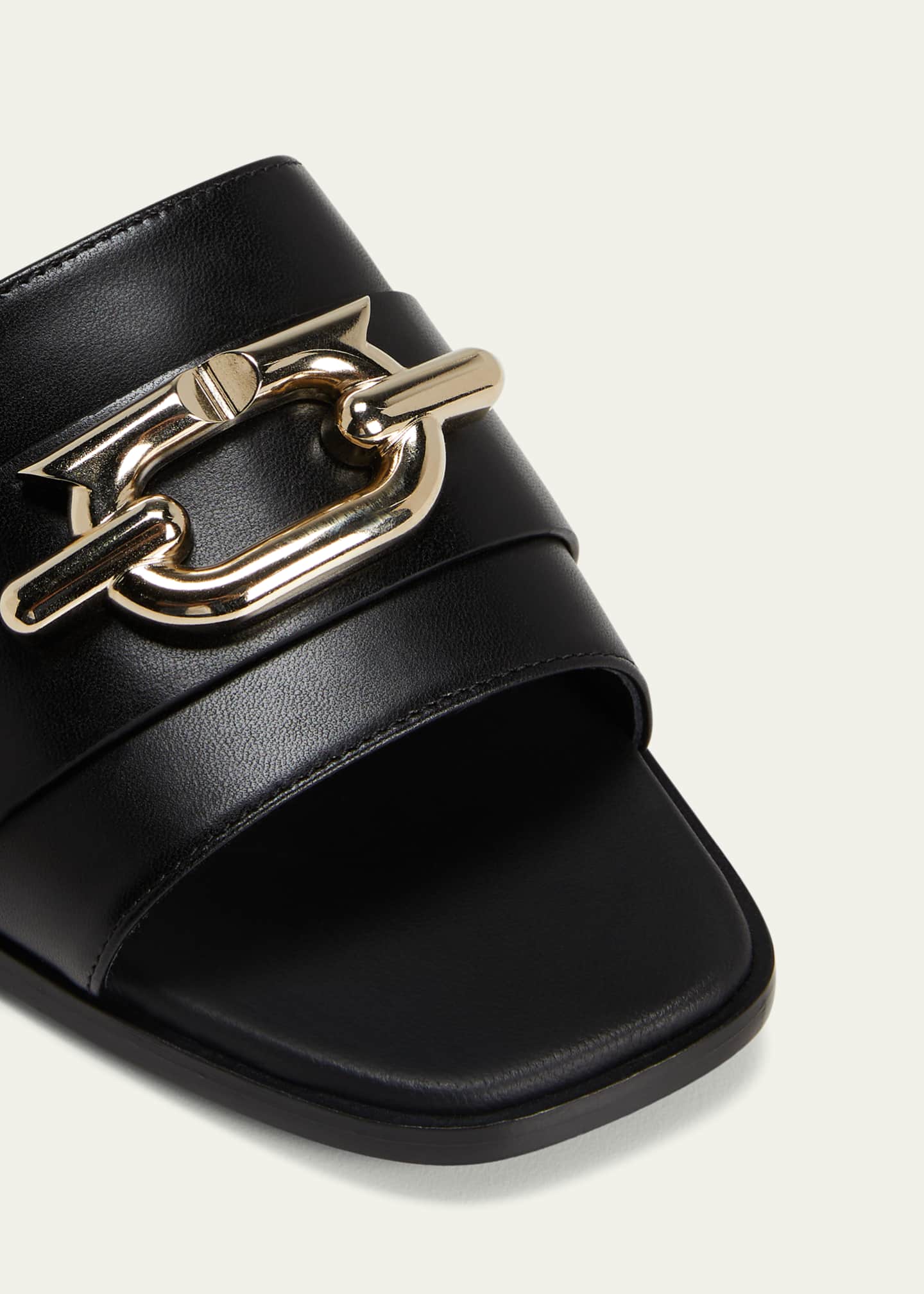 Ferragamo Priscilla Leather Chain Flat Sandals - Bergdorf Goodman