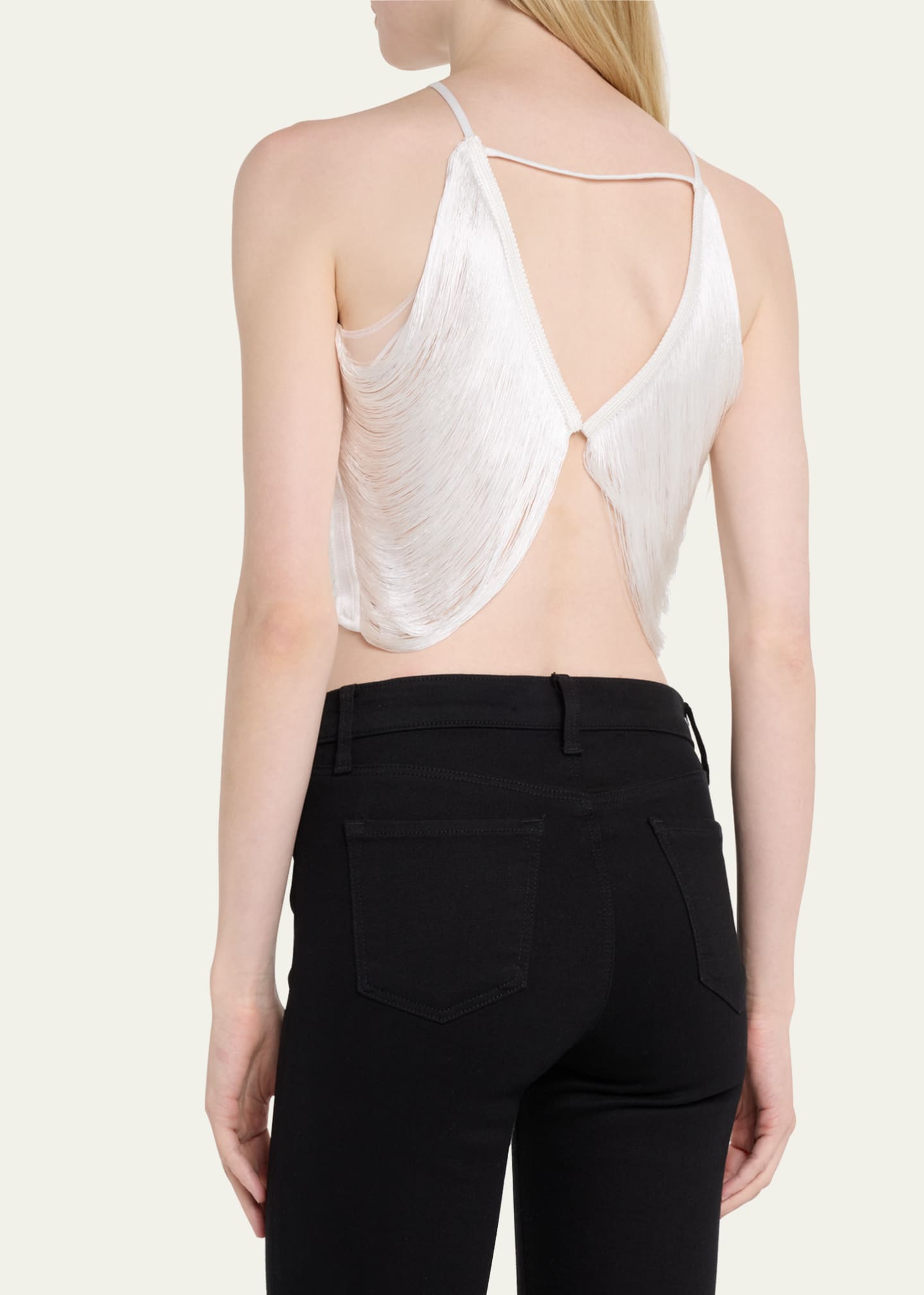 Cult Gaia Quella Metallic Fringe Halter Top - Bergdorf Goodman