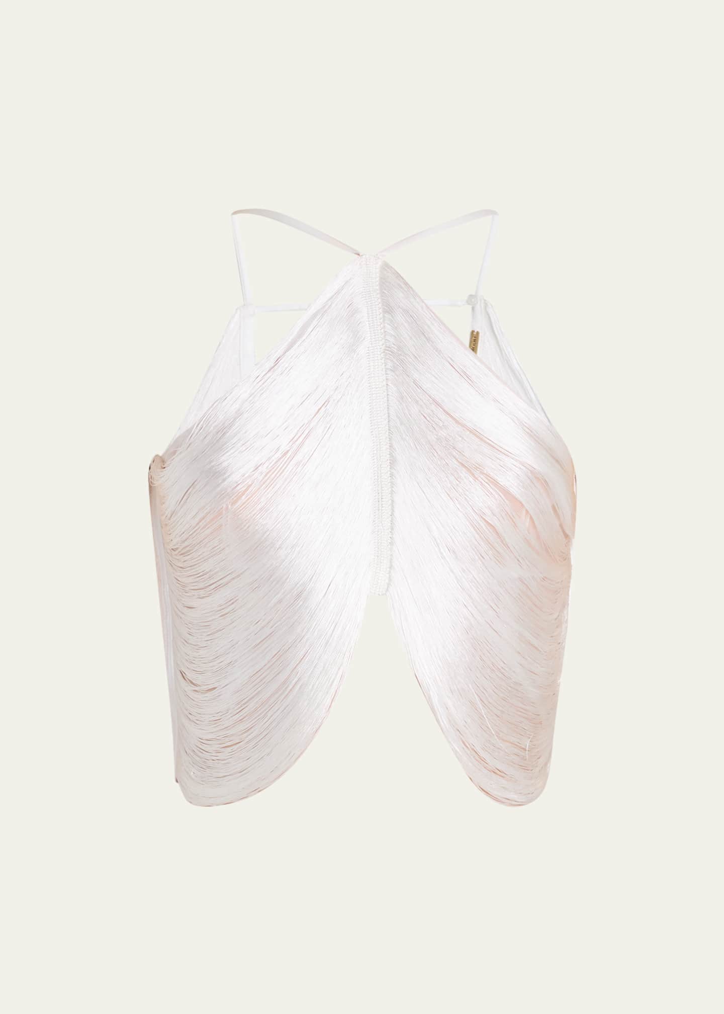 Cult Gaia Quella Metallic Fringe Halter Top - Bergdorf Goodman