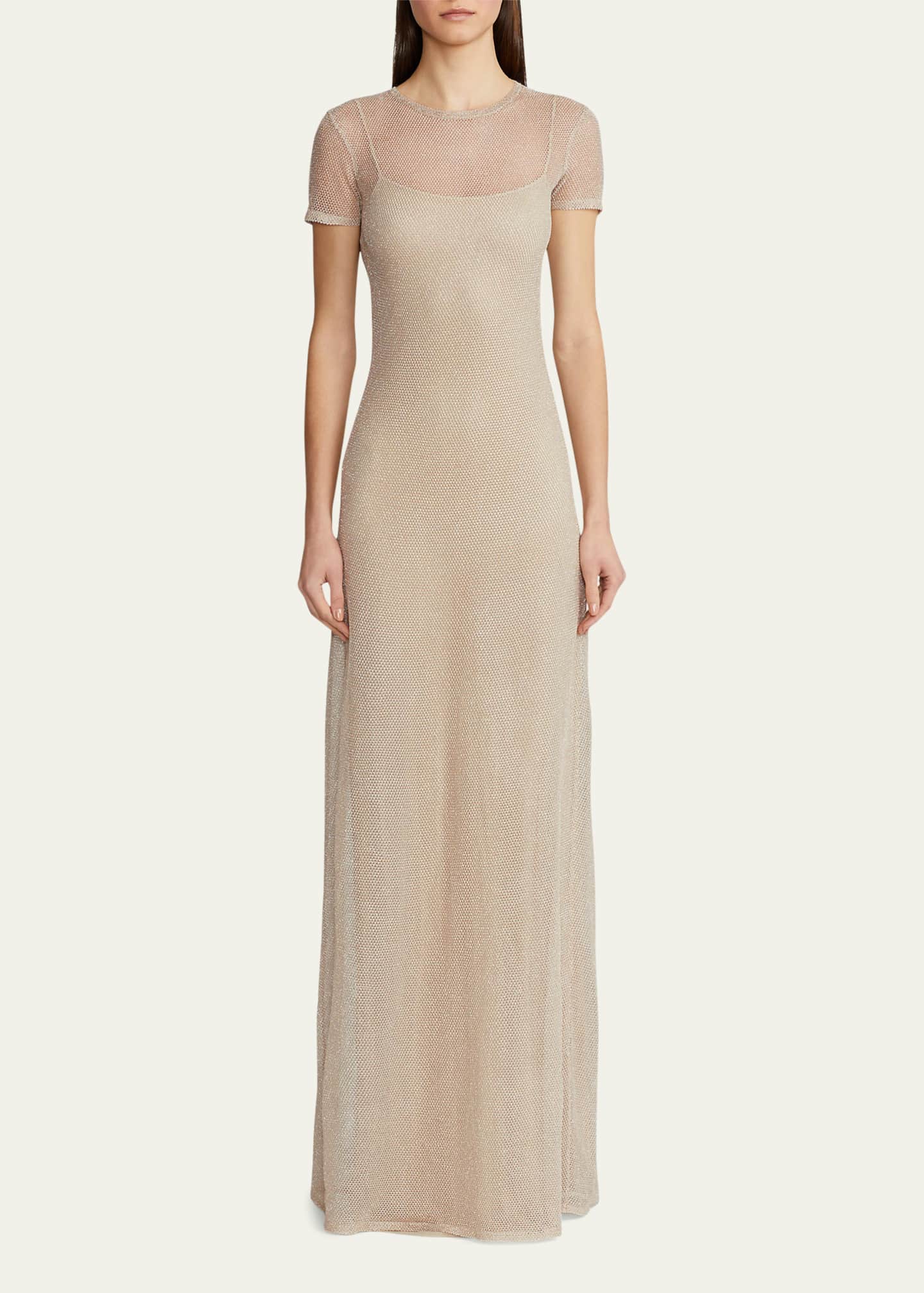 Ralph Lauren Collection Net Overlay Maxi Dress - Bergdorf Goodman