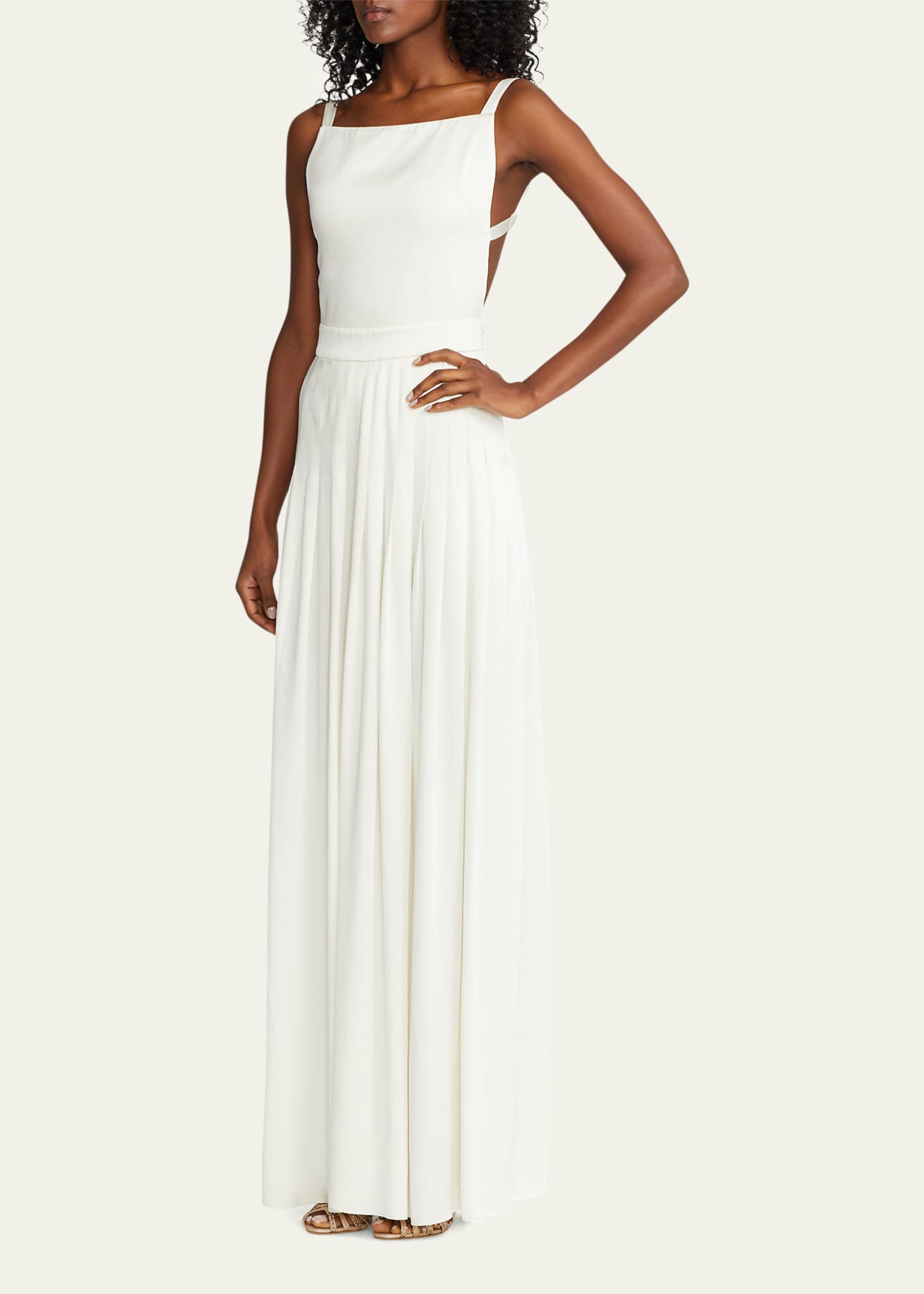 Ralph Lauren Collection Talbert Open-Back Pleated Gown - Bergdorf Goodman