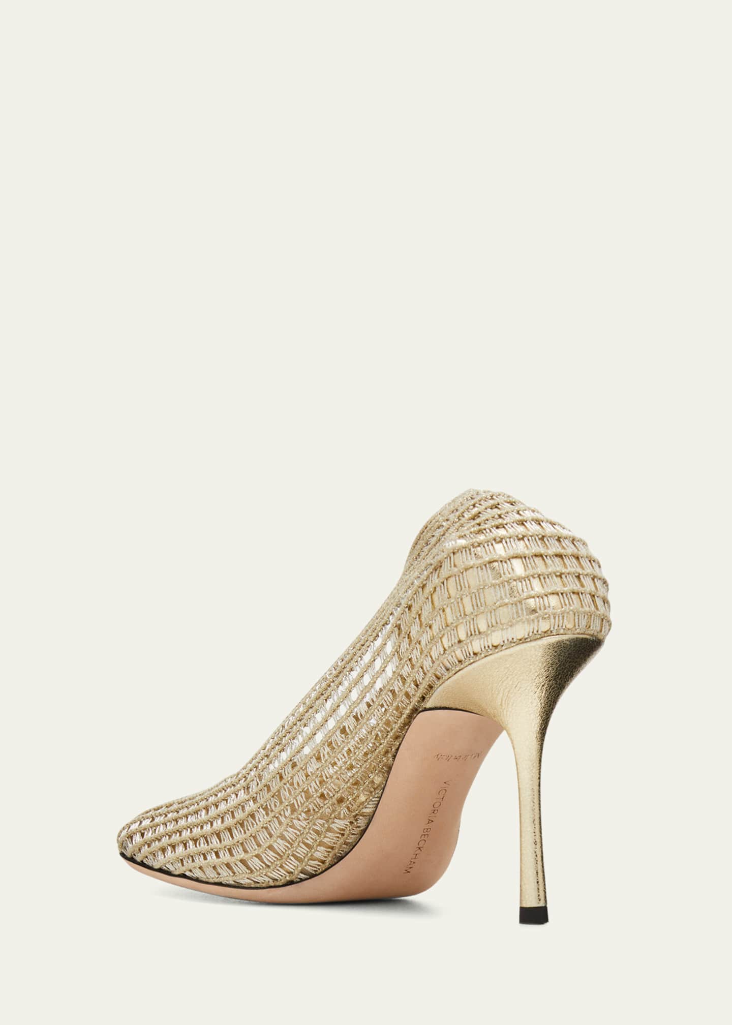 Victoria Beckham Metallic Lurex Mesh Stiletto Heels - Bergdorf Goodman