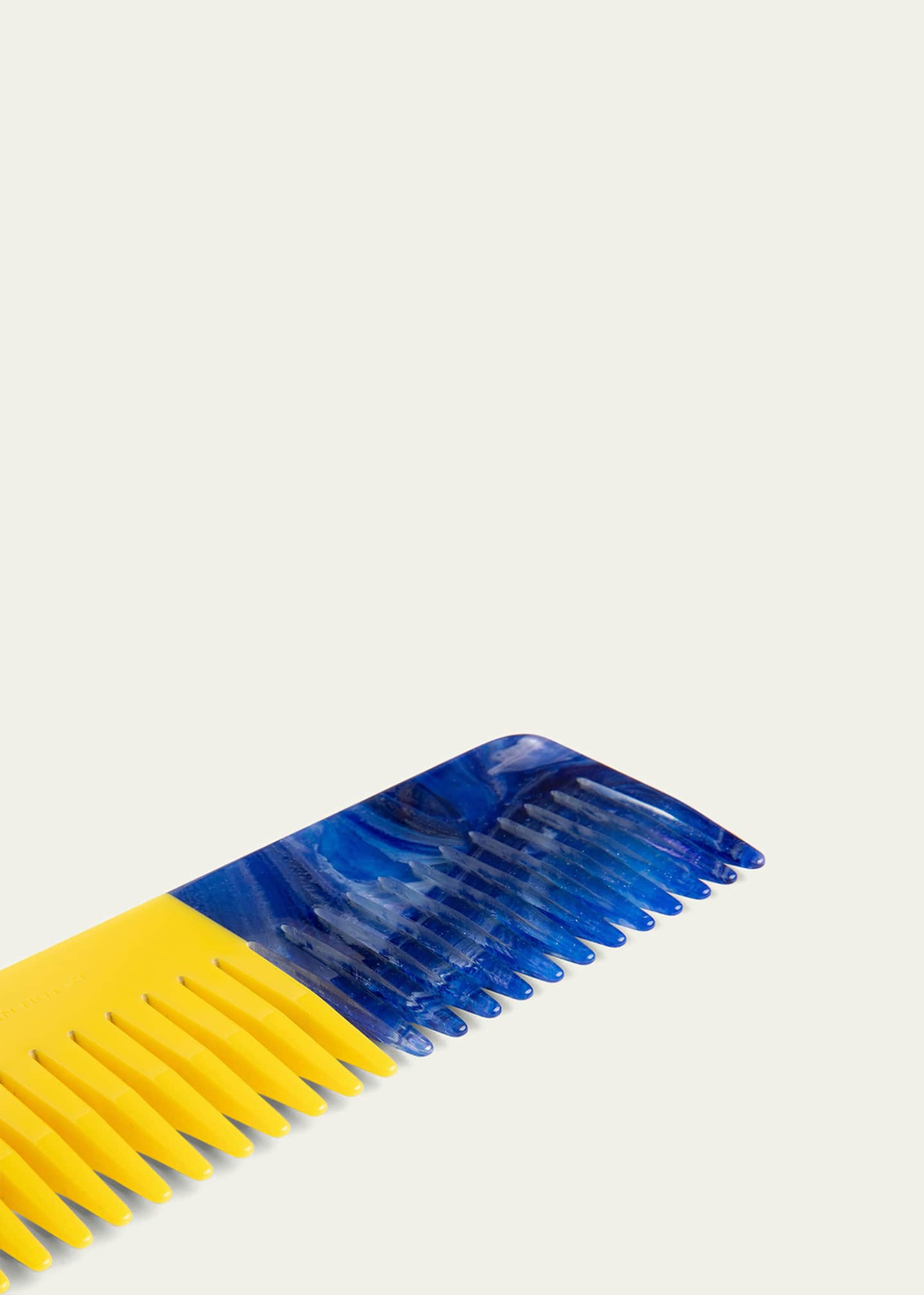 Dries Van Noten Blue and Yellow Wide-Tooth Comb - Bergdorf Goodman