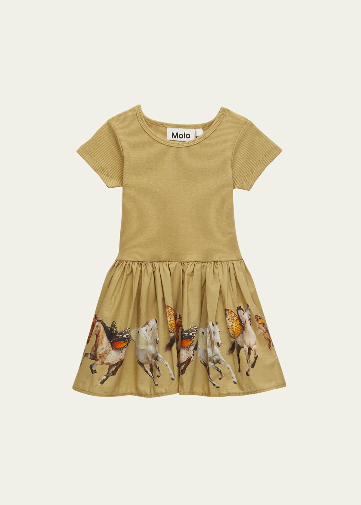 Molo Girl's Carin Horse-Print Combo Dress, Size 6M-4 - Bergdorf Goodman