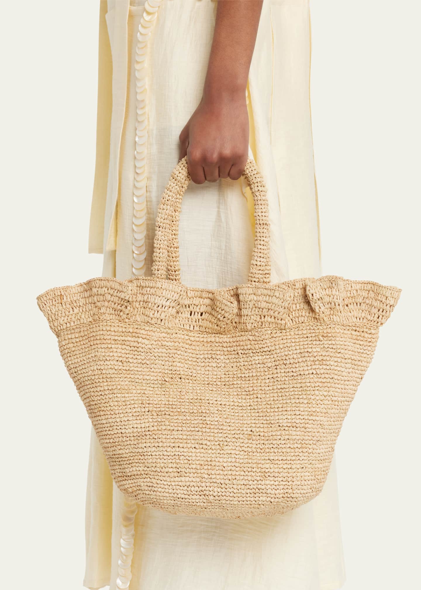 Loeffler Randall Cyrus Ruffled Raffia Tote Bag - Bergdorf Goodman