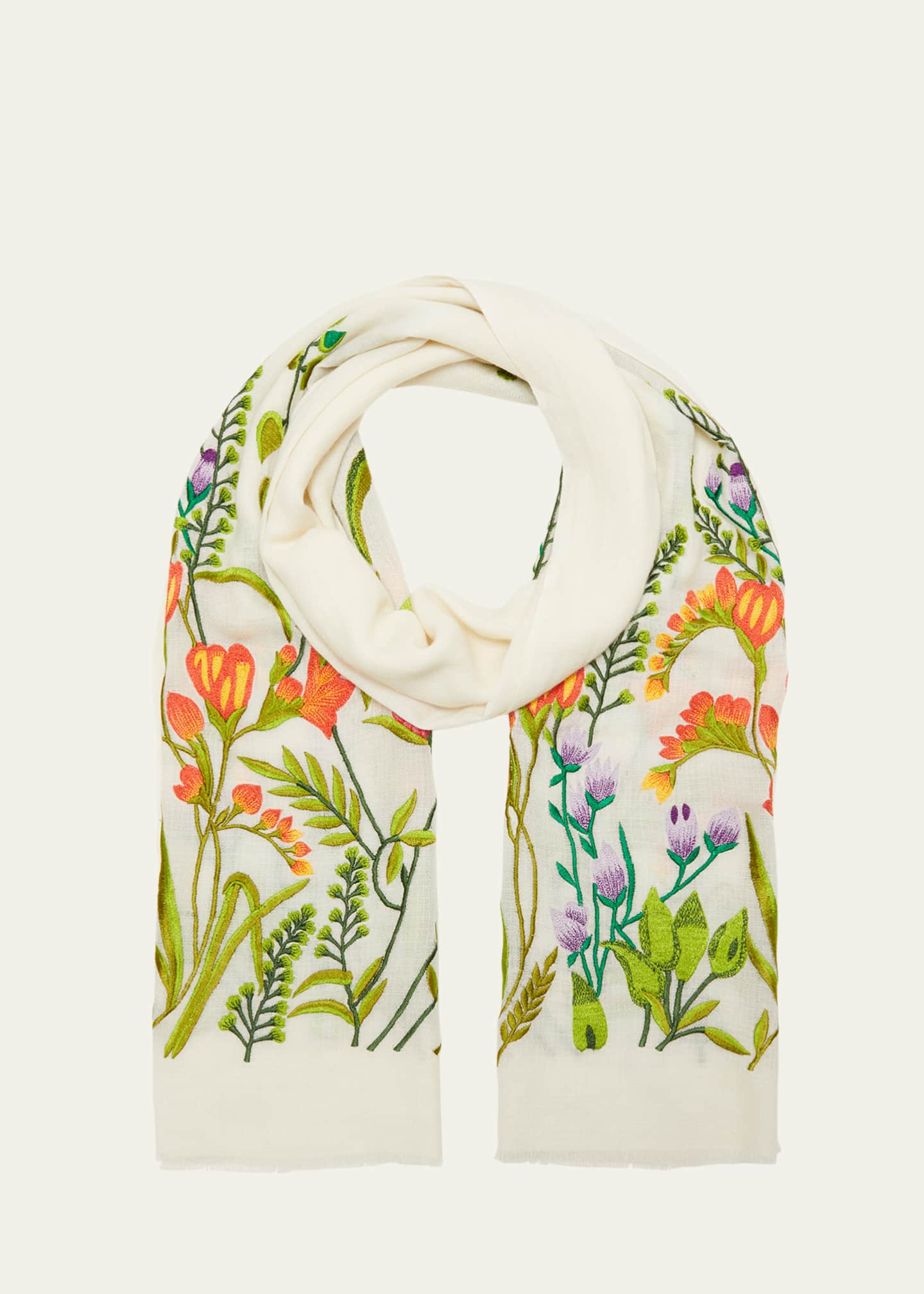 K Janavi Blooms Cashmere Scarf - Bergdorf Goodman