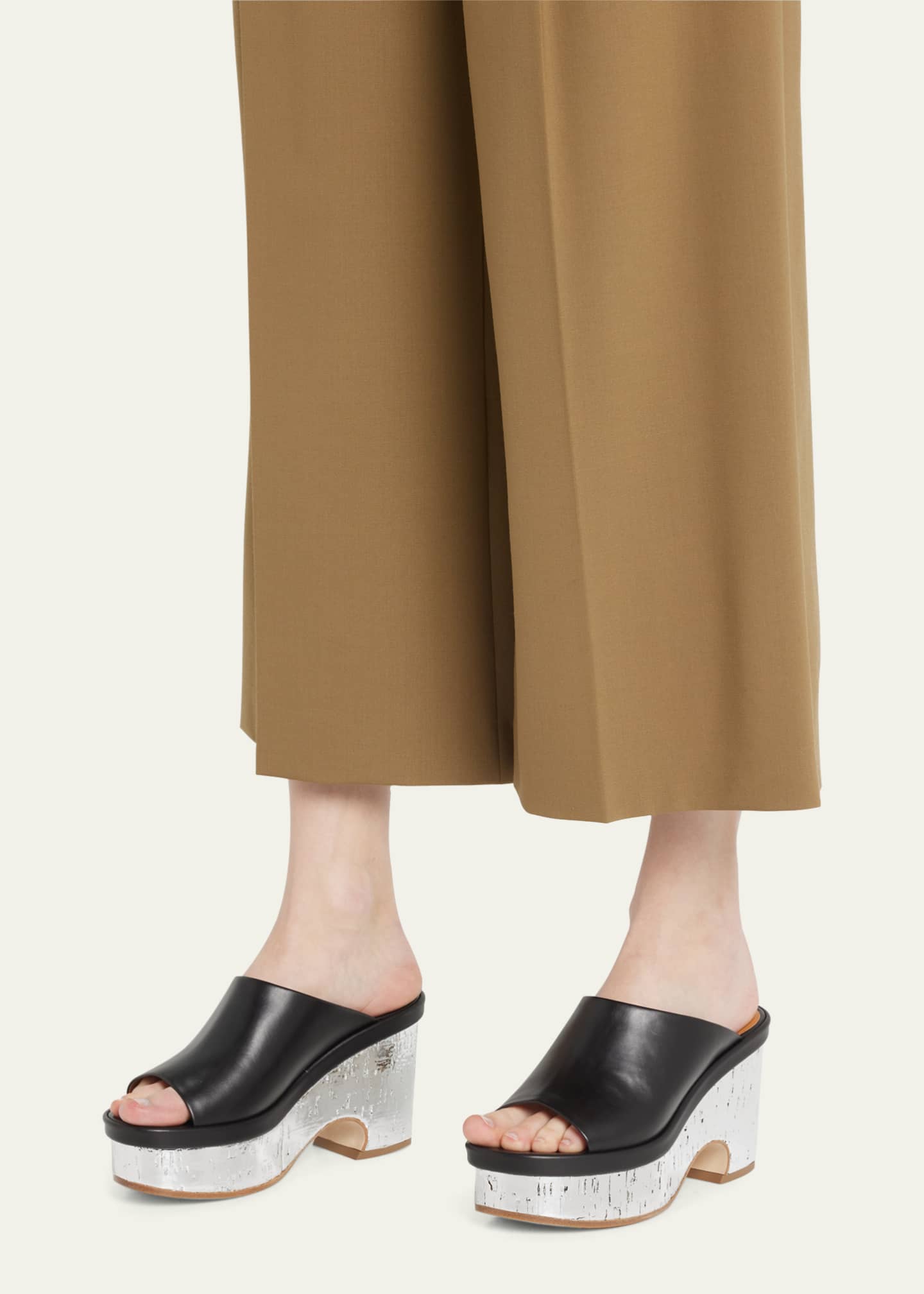 Chloe Oli Platform Open-Toe Leather Mule Sandals - Bergdorf Goodman