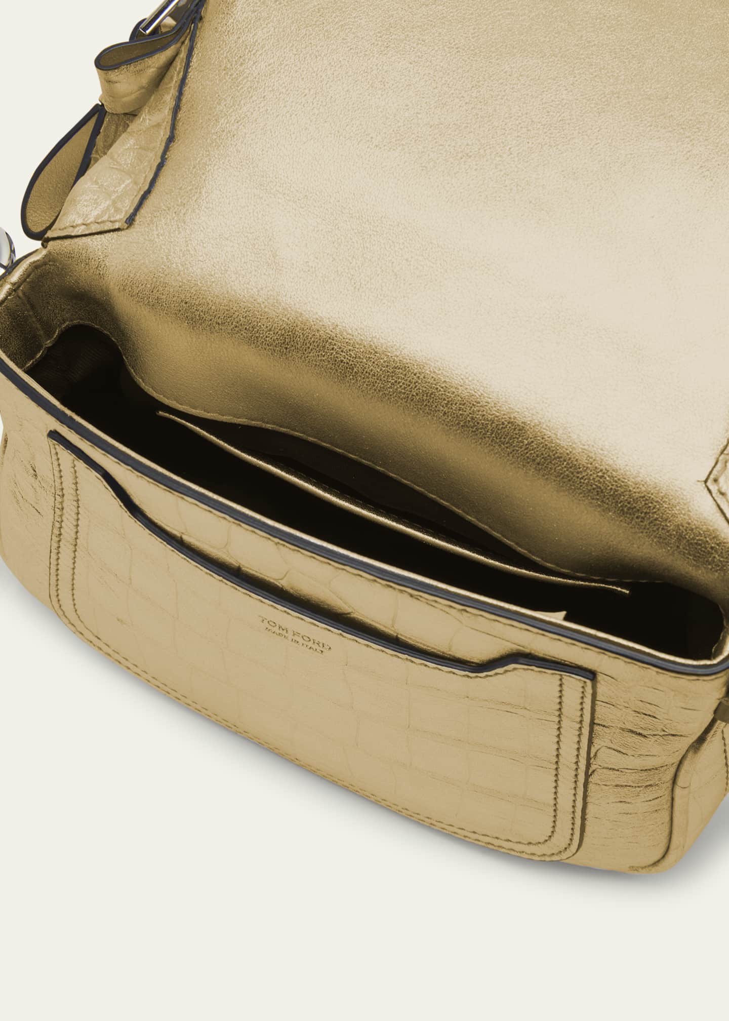 TOM FORD Jennifer Mini Metallic Croc-Embossed Crossbody Bag - Bergdorf ...