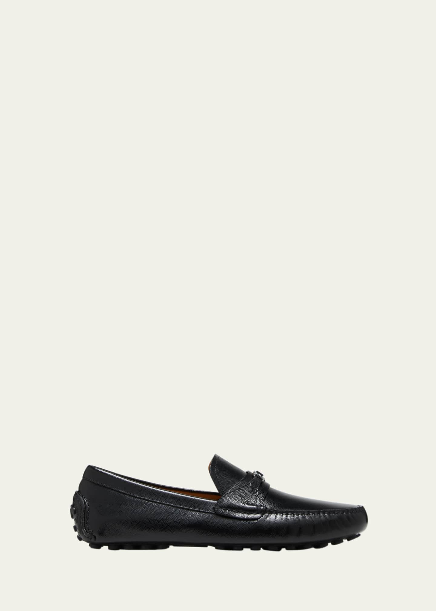 Ferragamo Men's Florin Gancini Bit Leather Drivers - Bergdorf Goodman