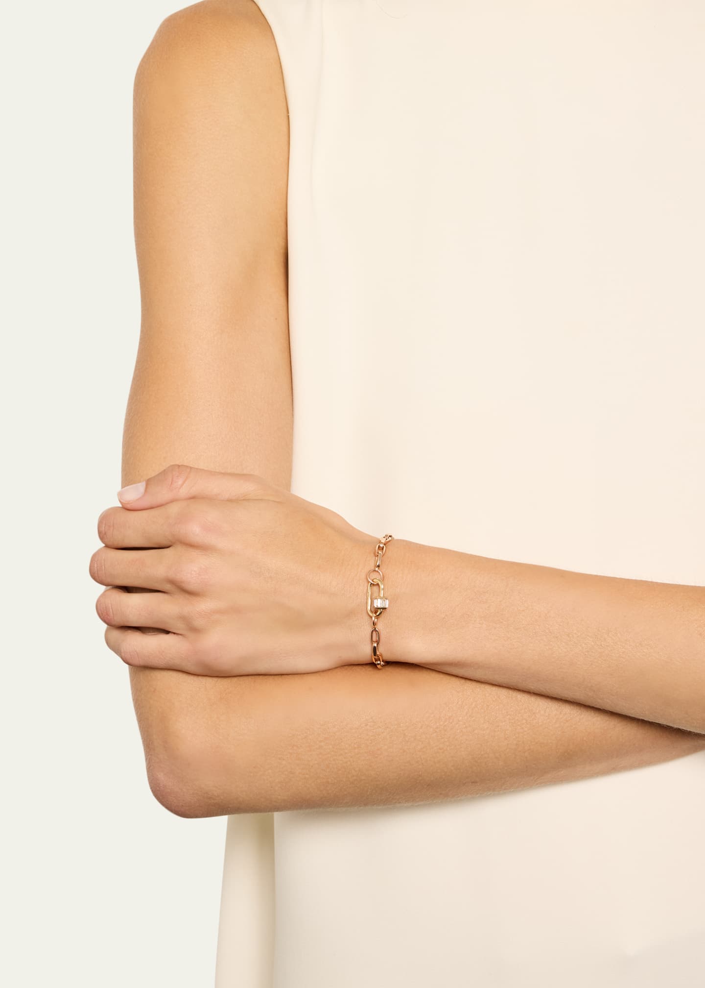 Marla Aaron Total Baguette Babylock with Diamonds - Bergdorf Goodman