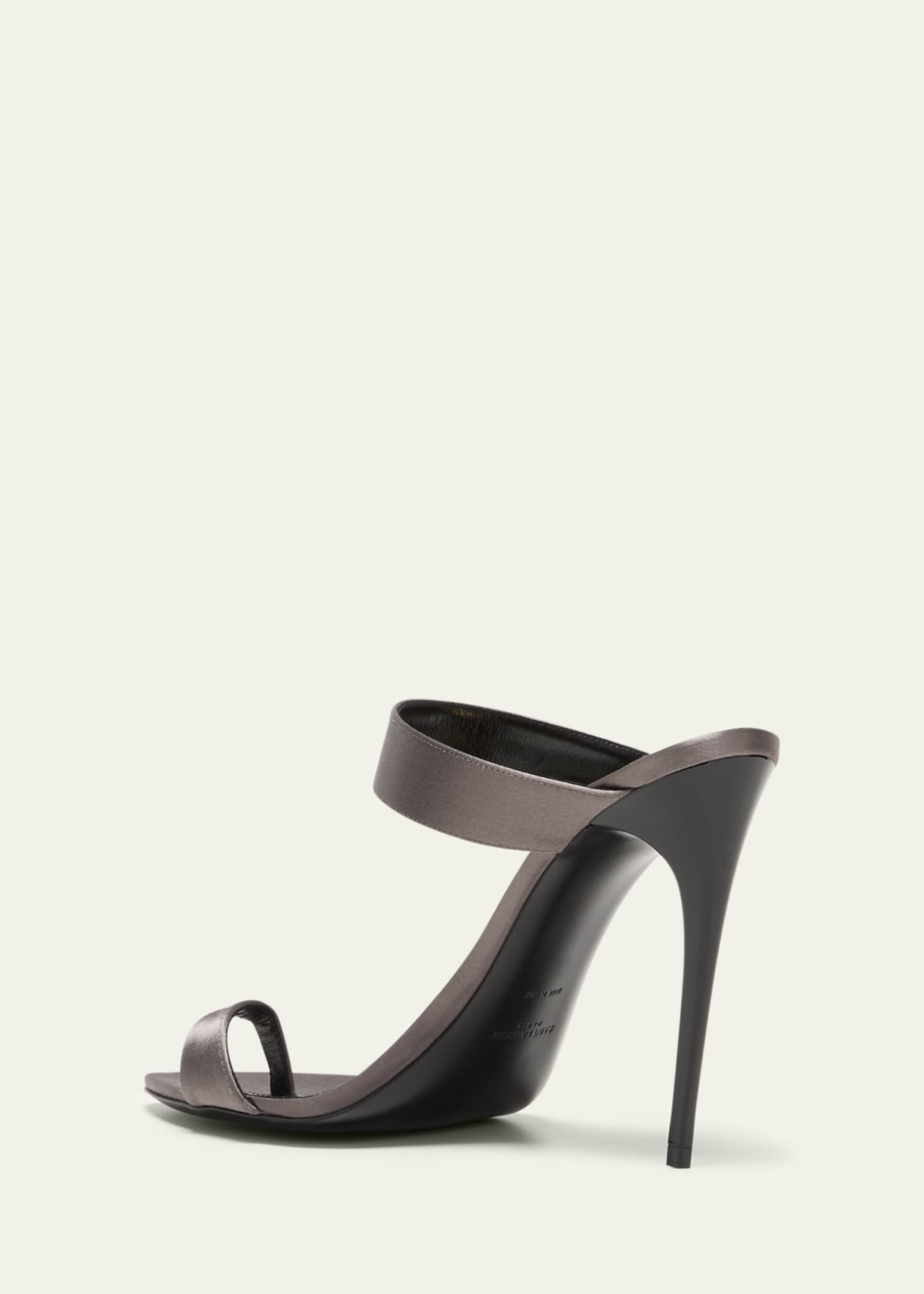 Saint Laurent Martha Silk Toe-Loop Mule Sandals - Bergdorf Goodman