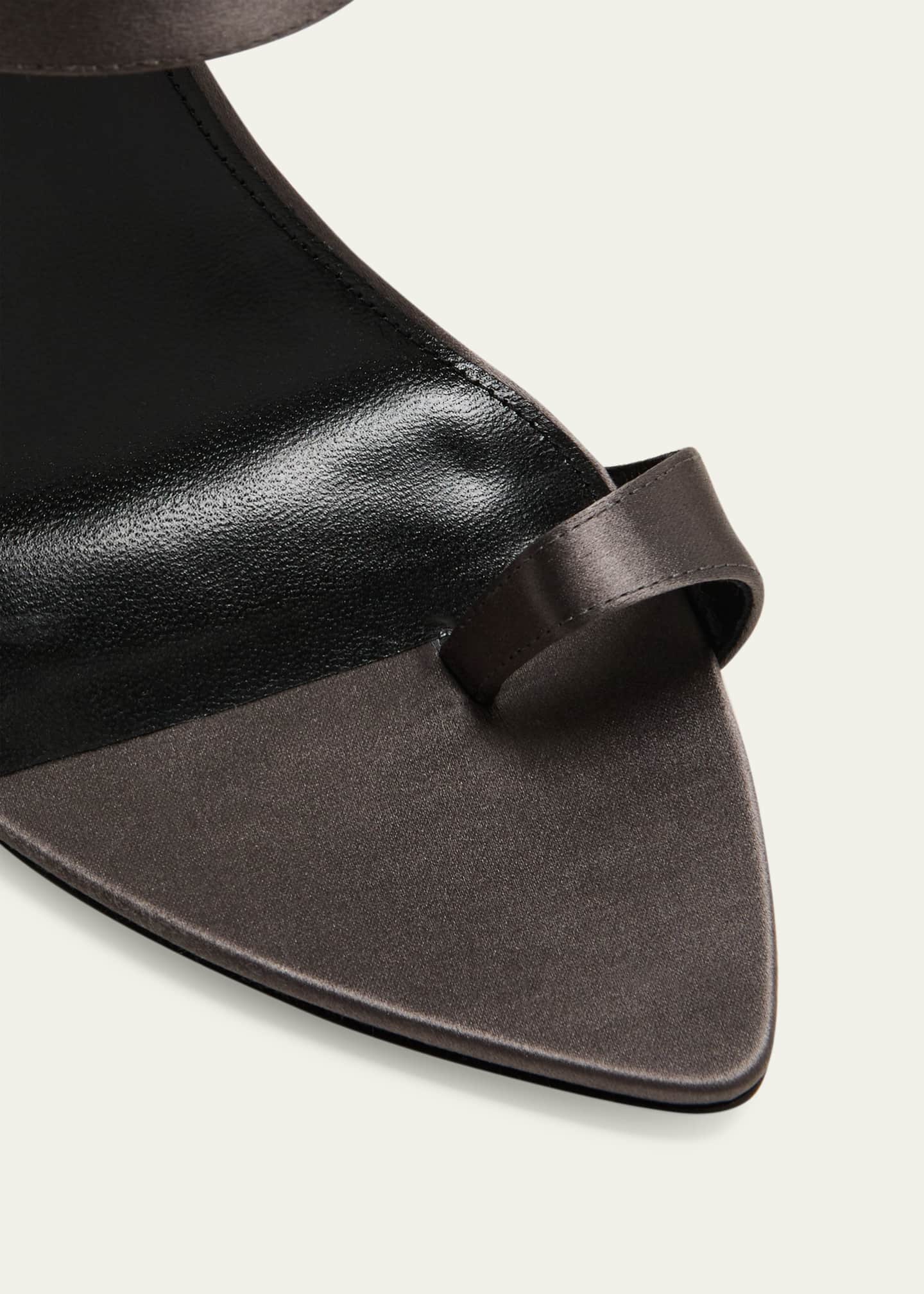 Saint Laurent Martha Silk Toe-Loop Mule Sandals - Bergdorf Goodman