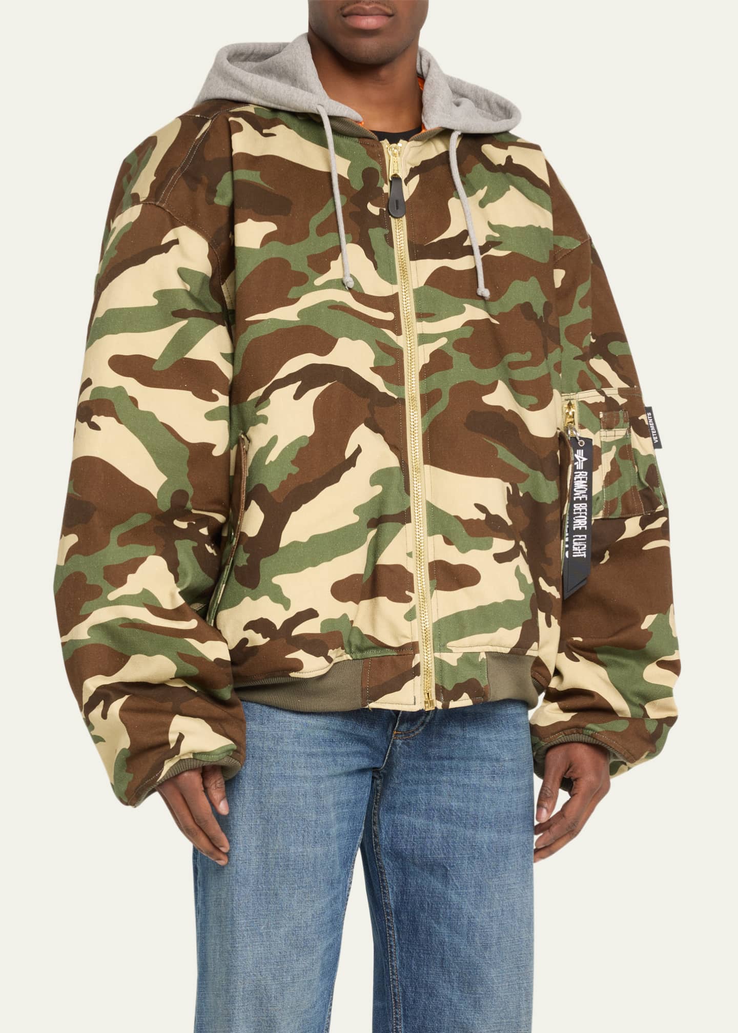 Vetements Men's Reversible Hooded Camo Bomber Jacket - Bergdorf Goodman