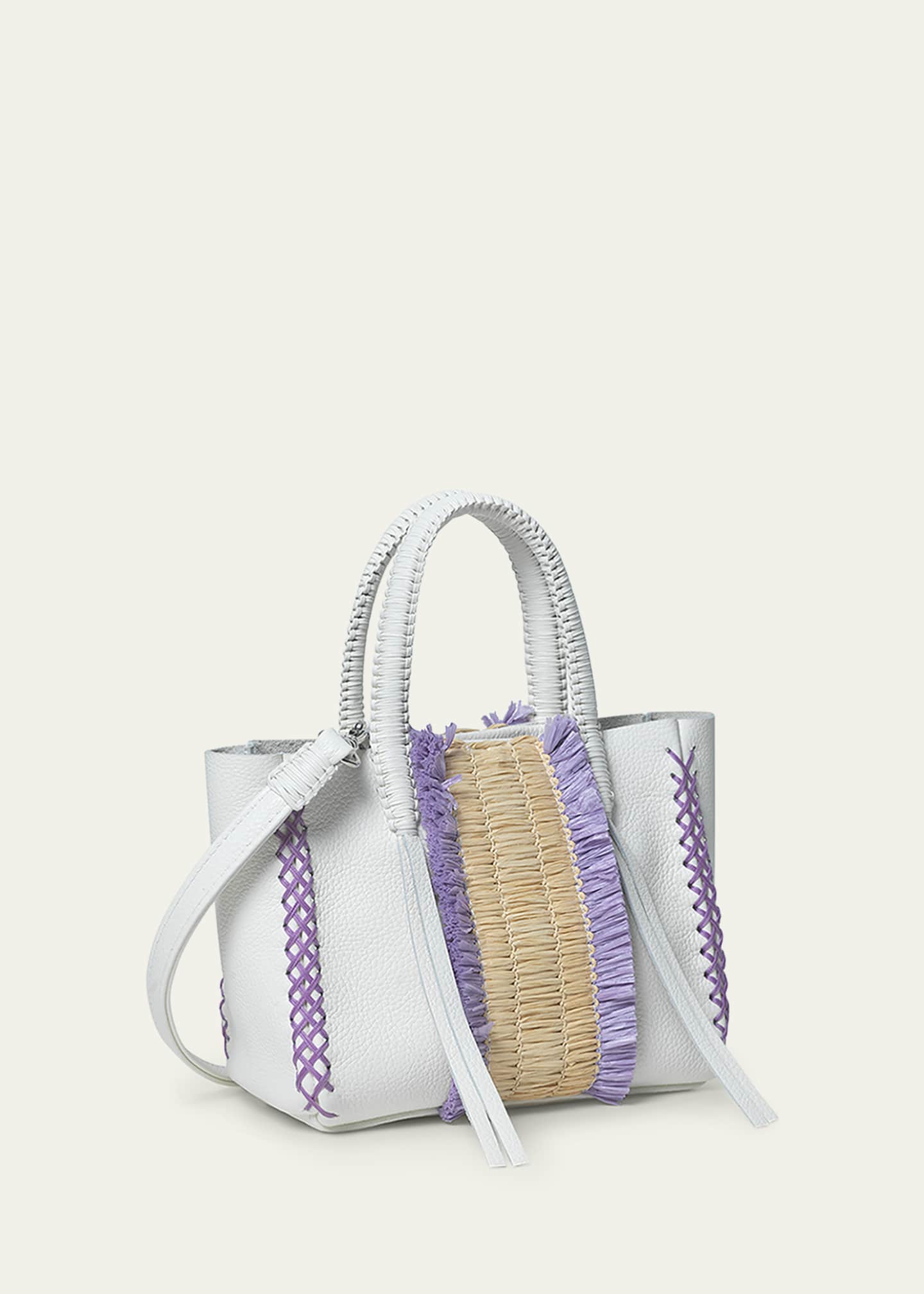 Callista Micro Leather & Raffia Tote Bag - Bergdorf Goodman