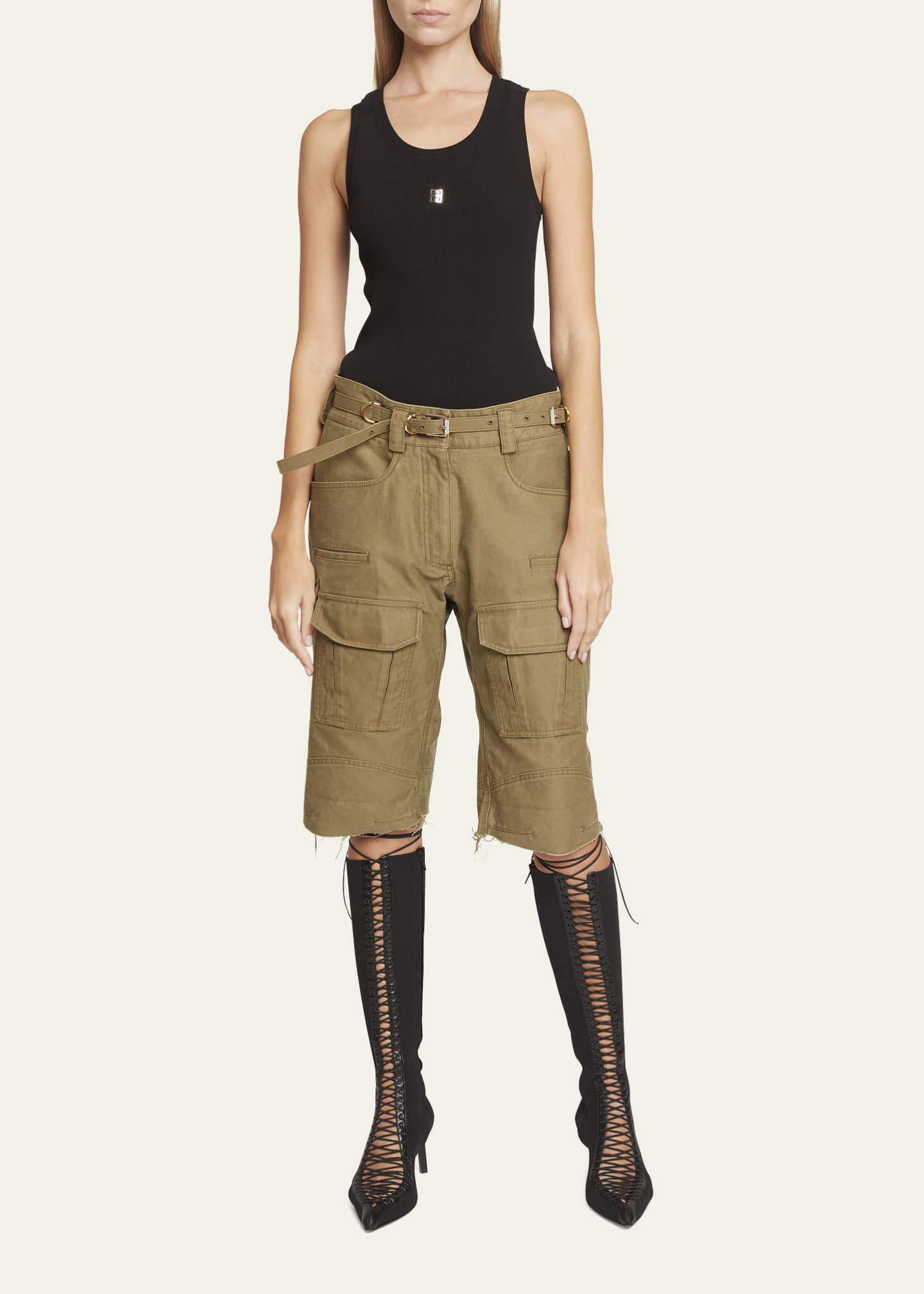 Givenchy Belted Cargo-Style Bermuda Shorts - Bergdorf Goodman